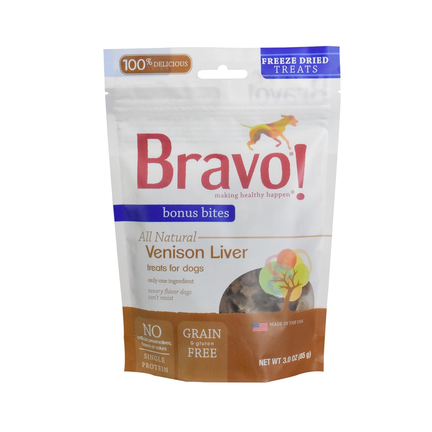 Bravo Bonus Bites Dog CCF19 Treats Freeze Dried Venison Liver - All ...