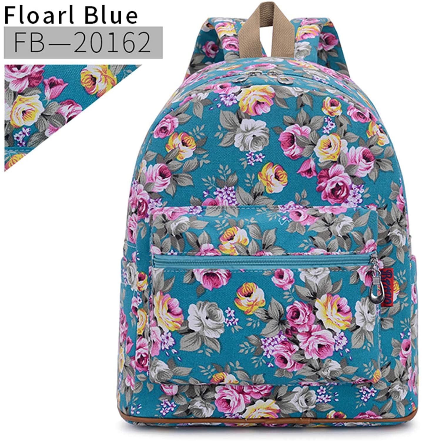 Bravo Floral 14 Inch Flower Book Bag, All-Purpose Casual Daypack ...