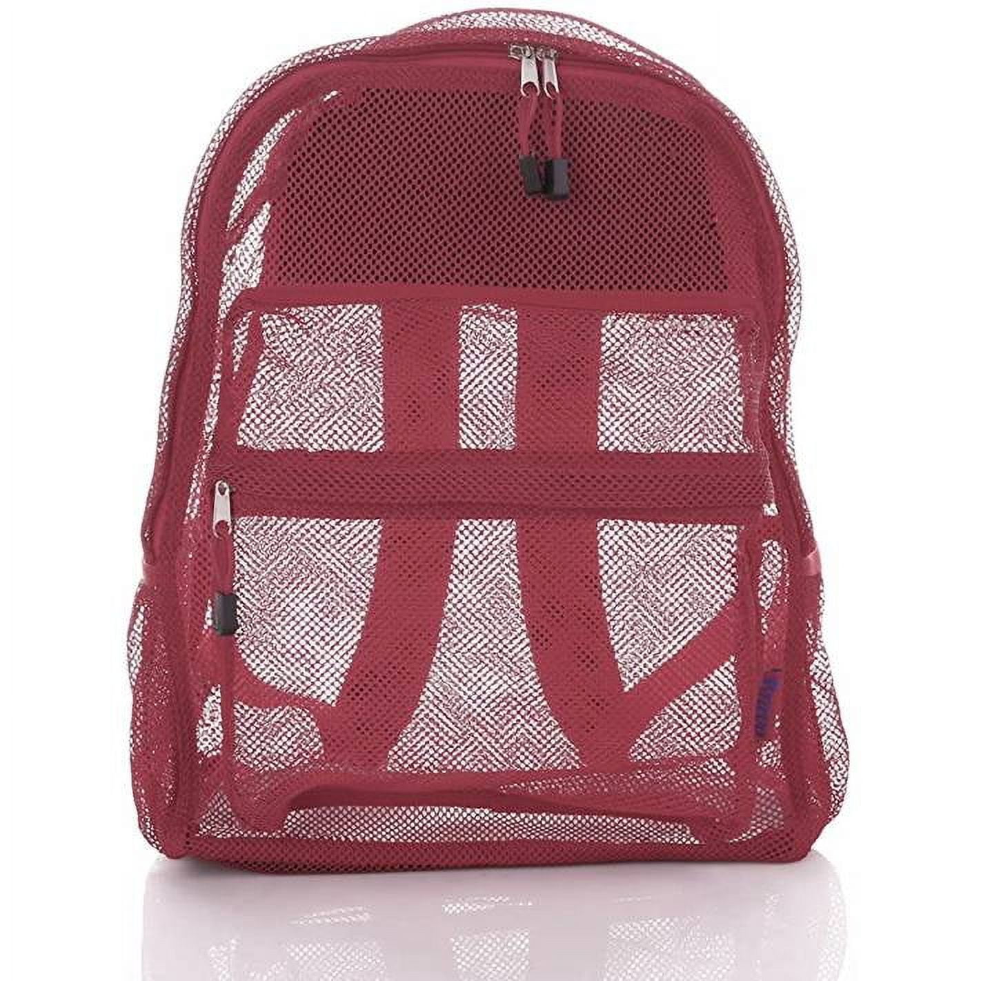 Bravo! Mesh Transparent See Through Backpack - Burgundy - Walmart.com