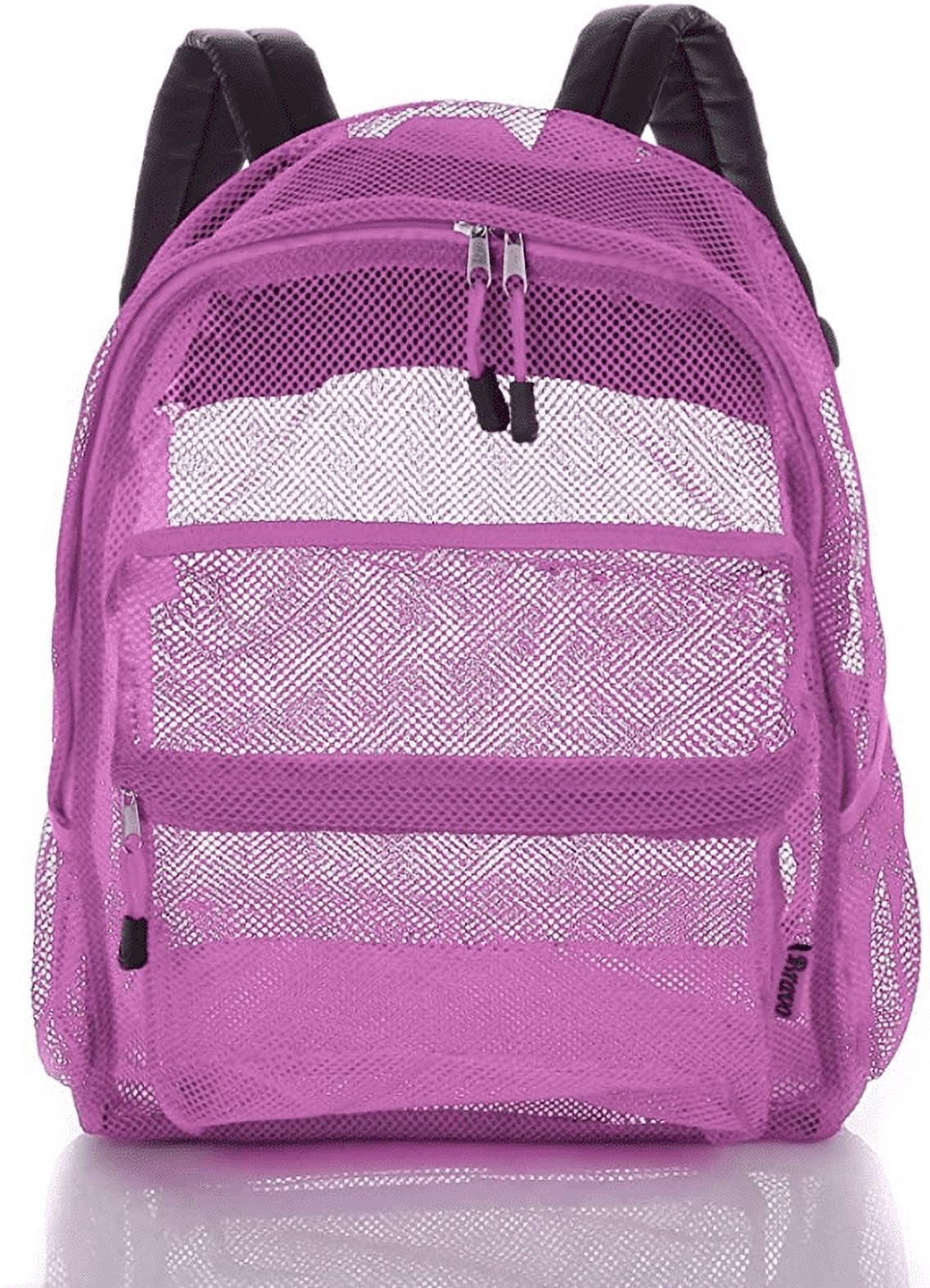 Bravo! Mesh Transparent See Through Backpack - Pink - Walmart.com
