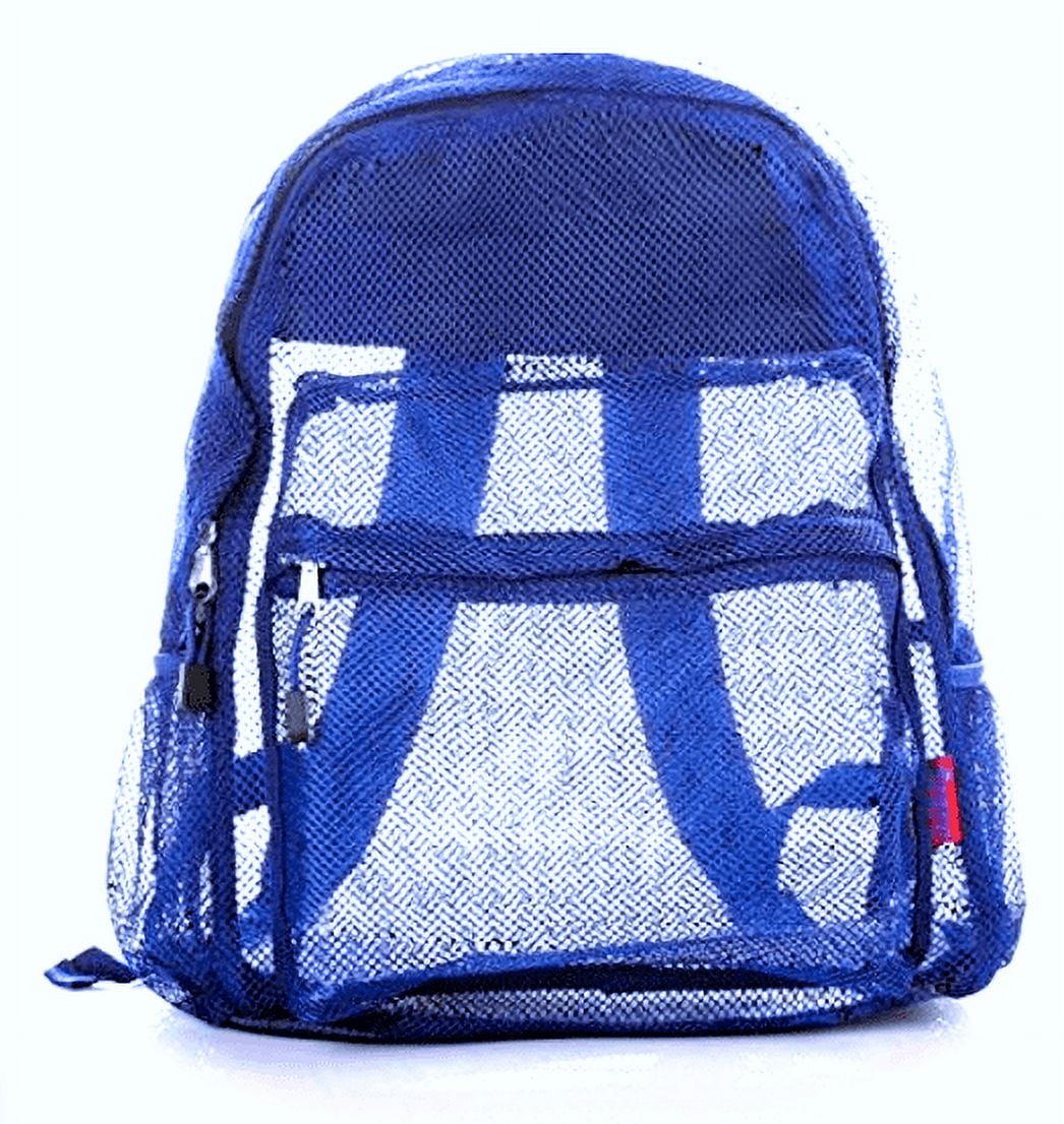 Bravo! Mesh Transparent See Through Backpack - Royal Blue - Walmart.com