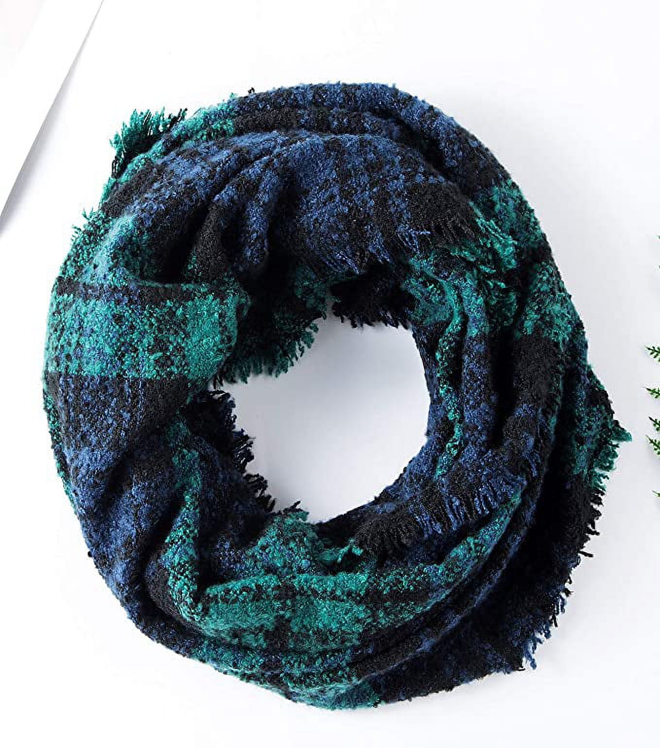 Bravo! Women Tartan Plaid Infinity Wrap Scarf Winter Knit Loop Scarf ...