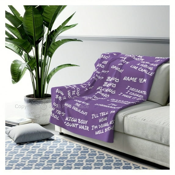 BravoTV Real Housews Quote S1Herpa Fce Blanket Purple Rhop Rhony Rhonj ...