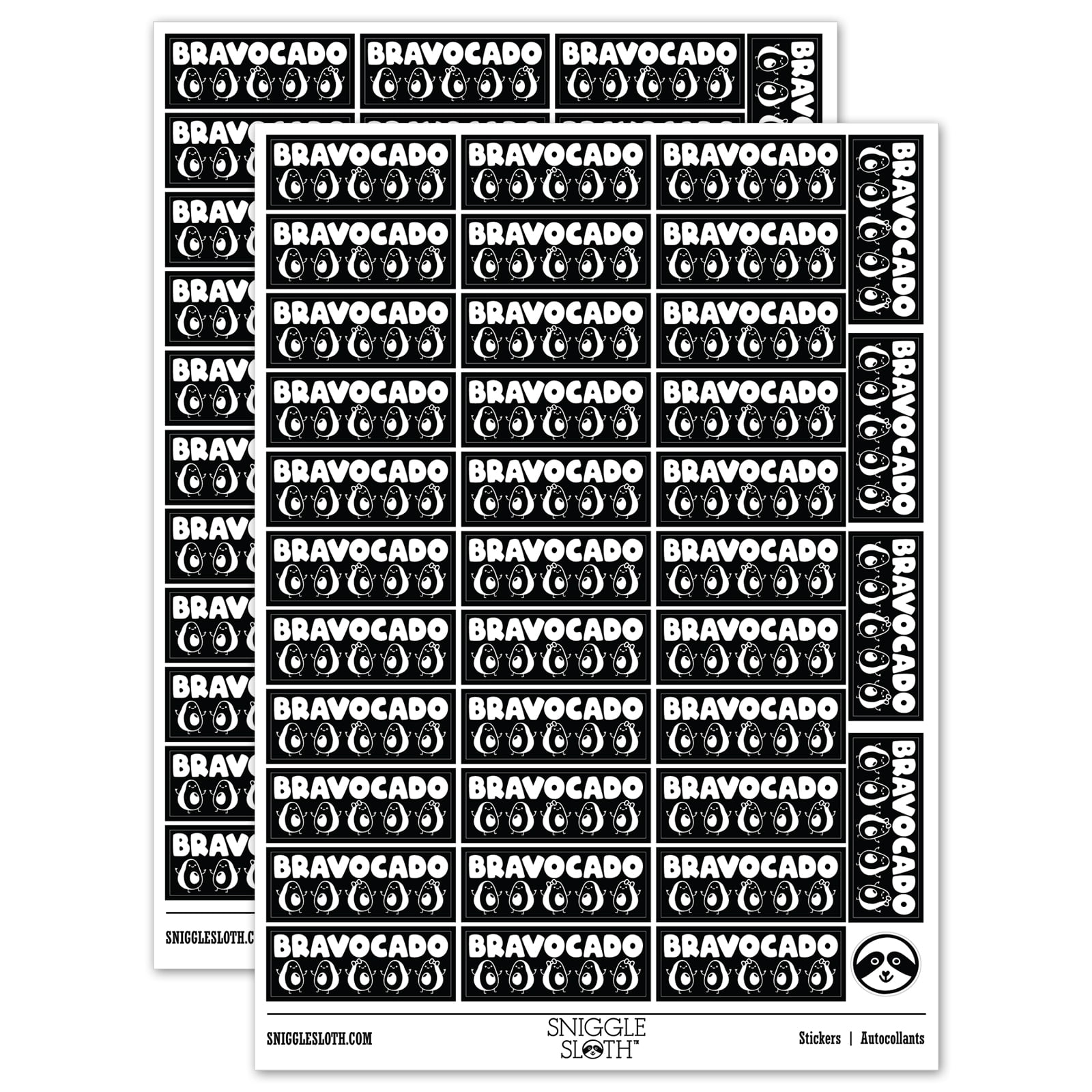 Bravocado Bravo Avocado Teacher Student School Sticker Set - Black ...