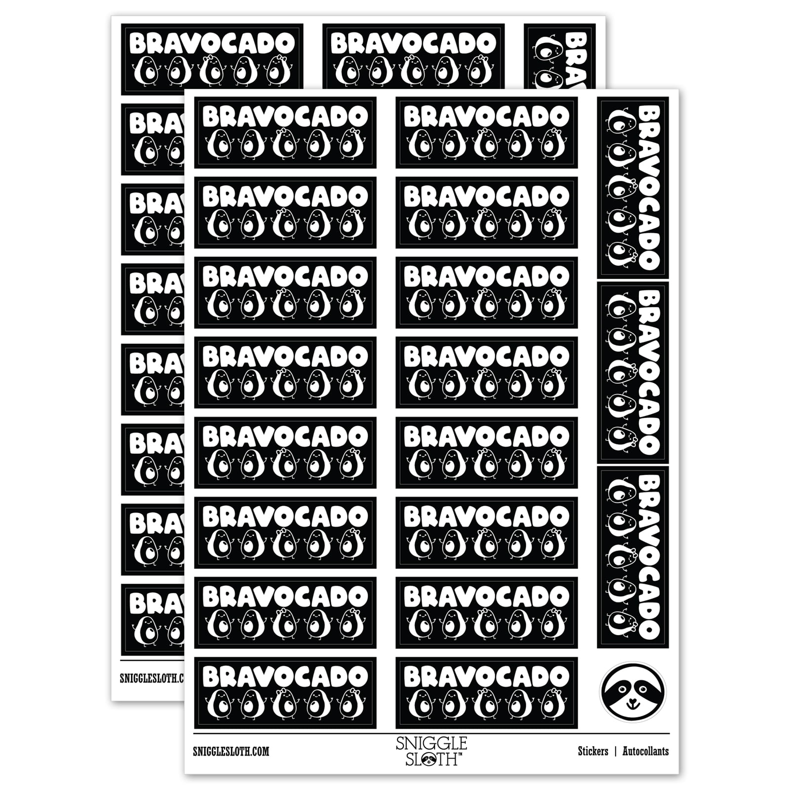 Bravocado Bravo Avocado Teacher Student School Sticker Set - Black ...