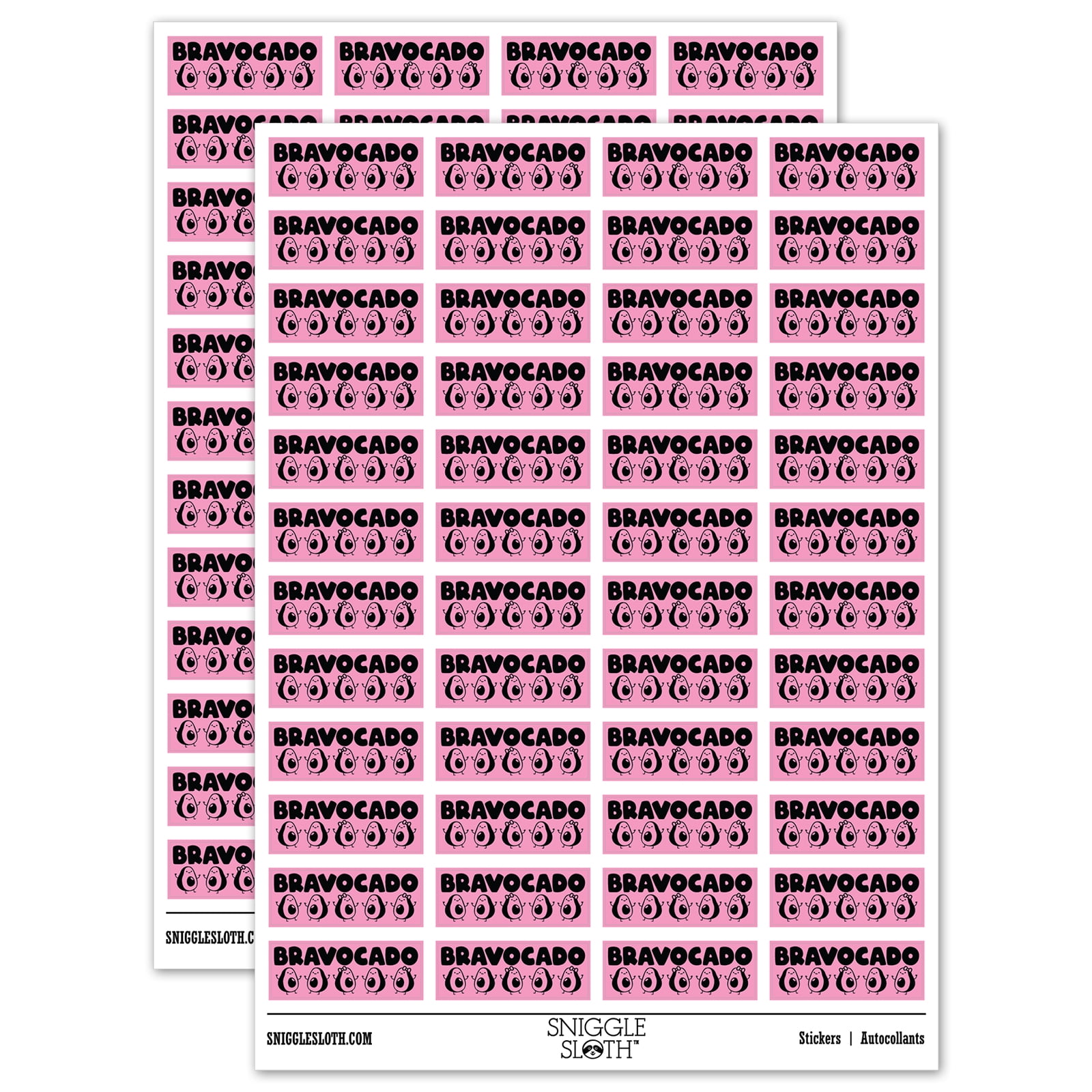 Bravocado Bravo Avocado Teacher Student School Sticker Set - Light Pink ...