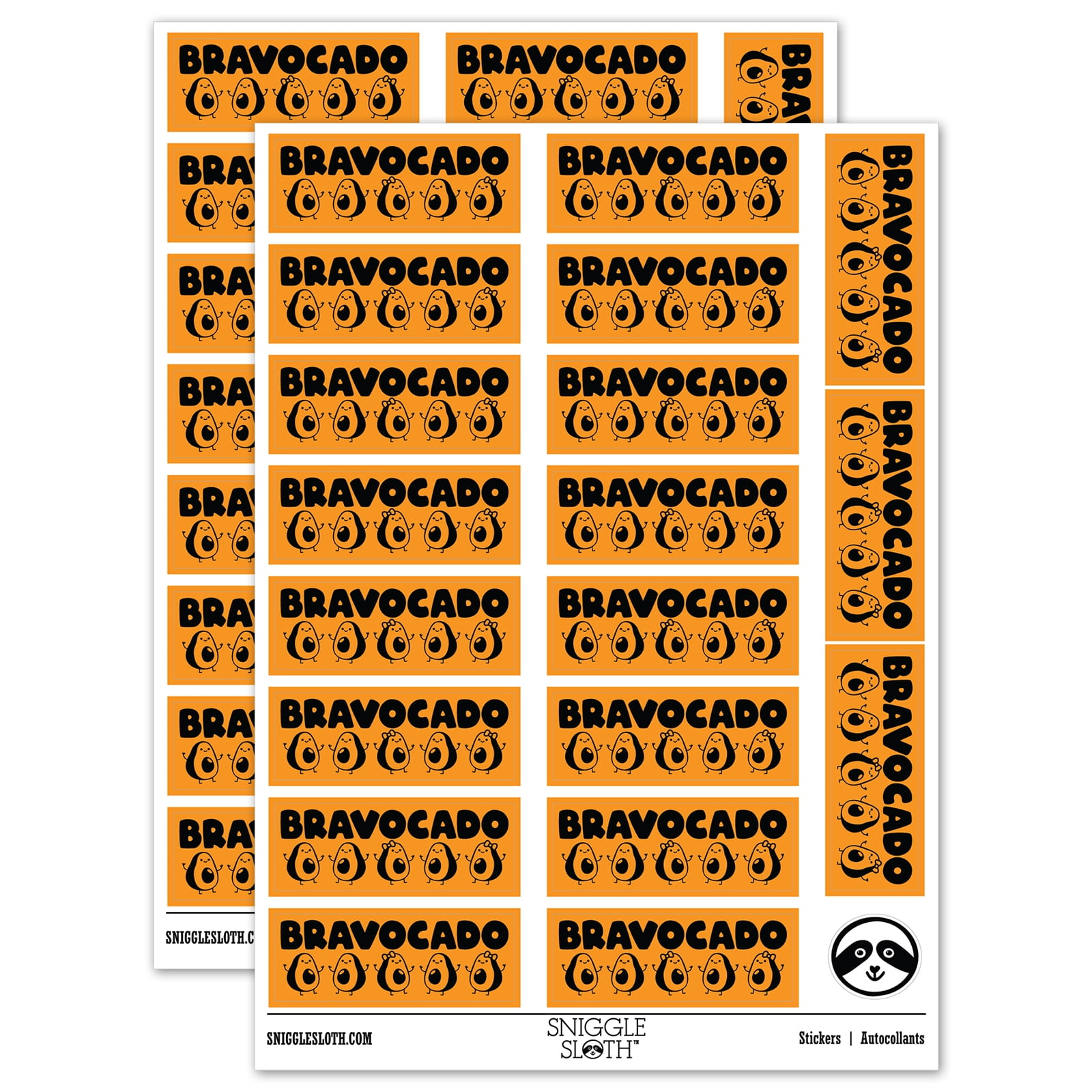 Bravocado Bravo Avocado Teacher Student School Sticker Set - Orange ...