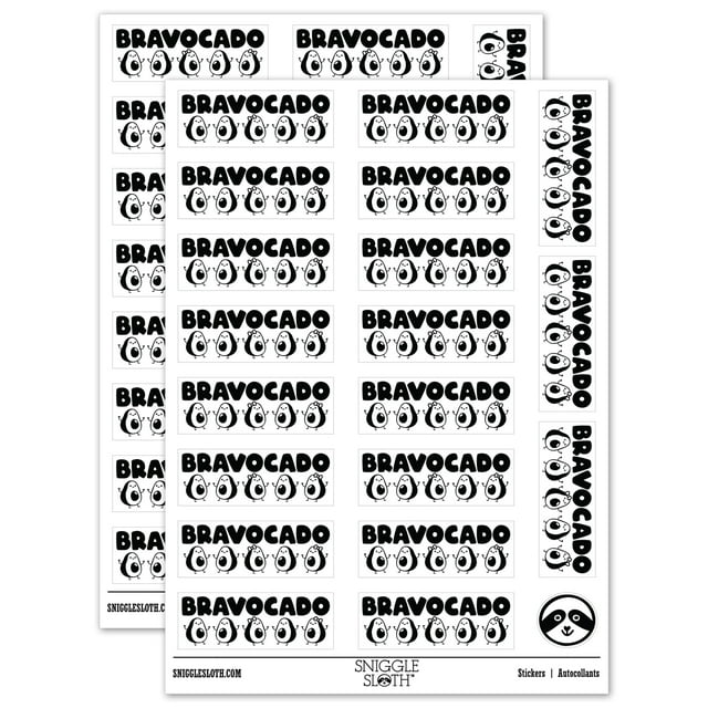 Bravocado Bravo Avocado Teacher Student School Sticker Set - White ...