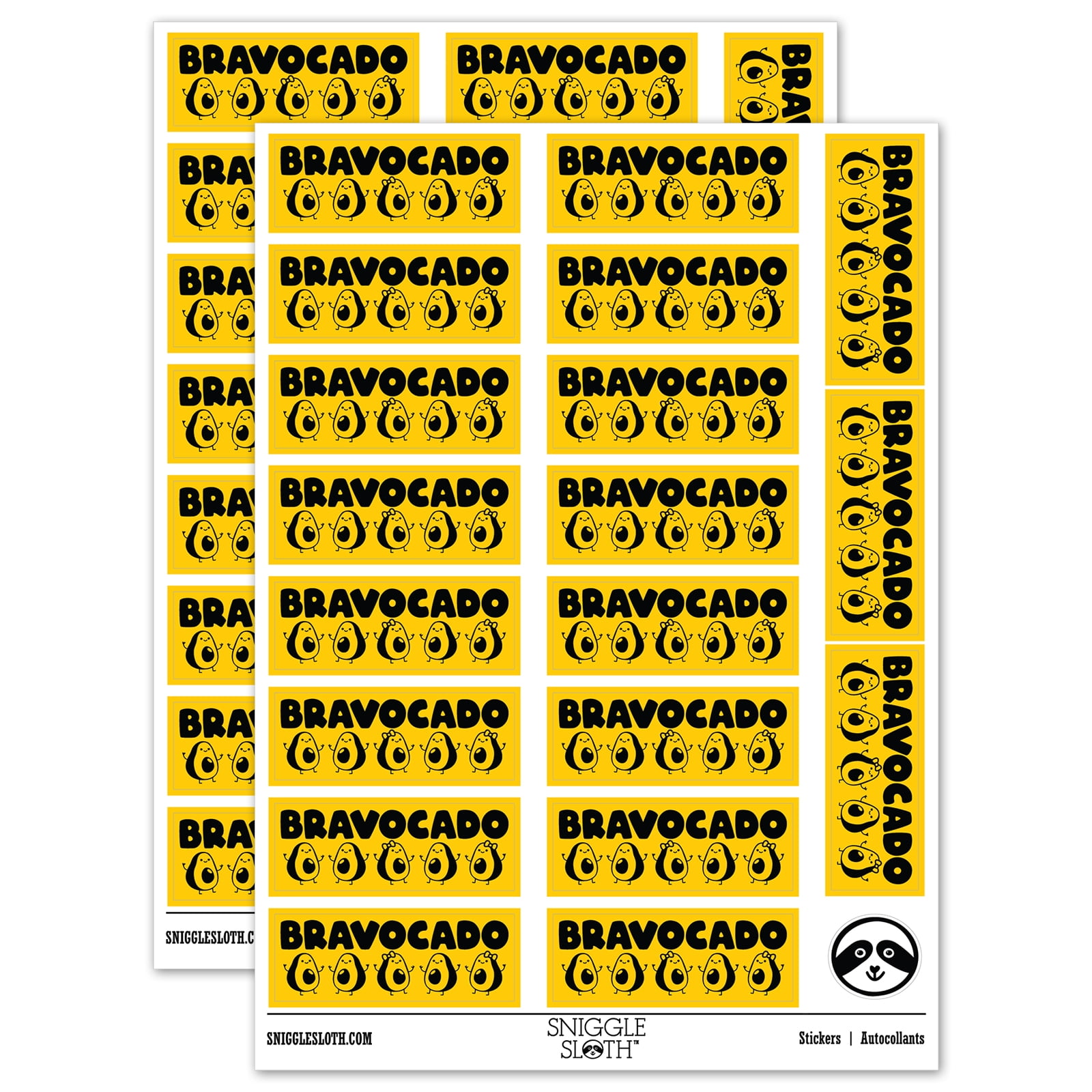 Bravocado Bravo Avocado Teacher Student School Sticker Set - Yellow ...