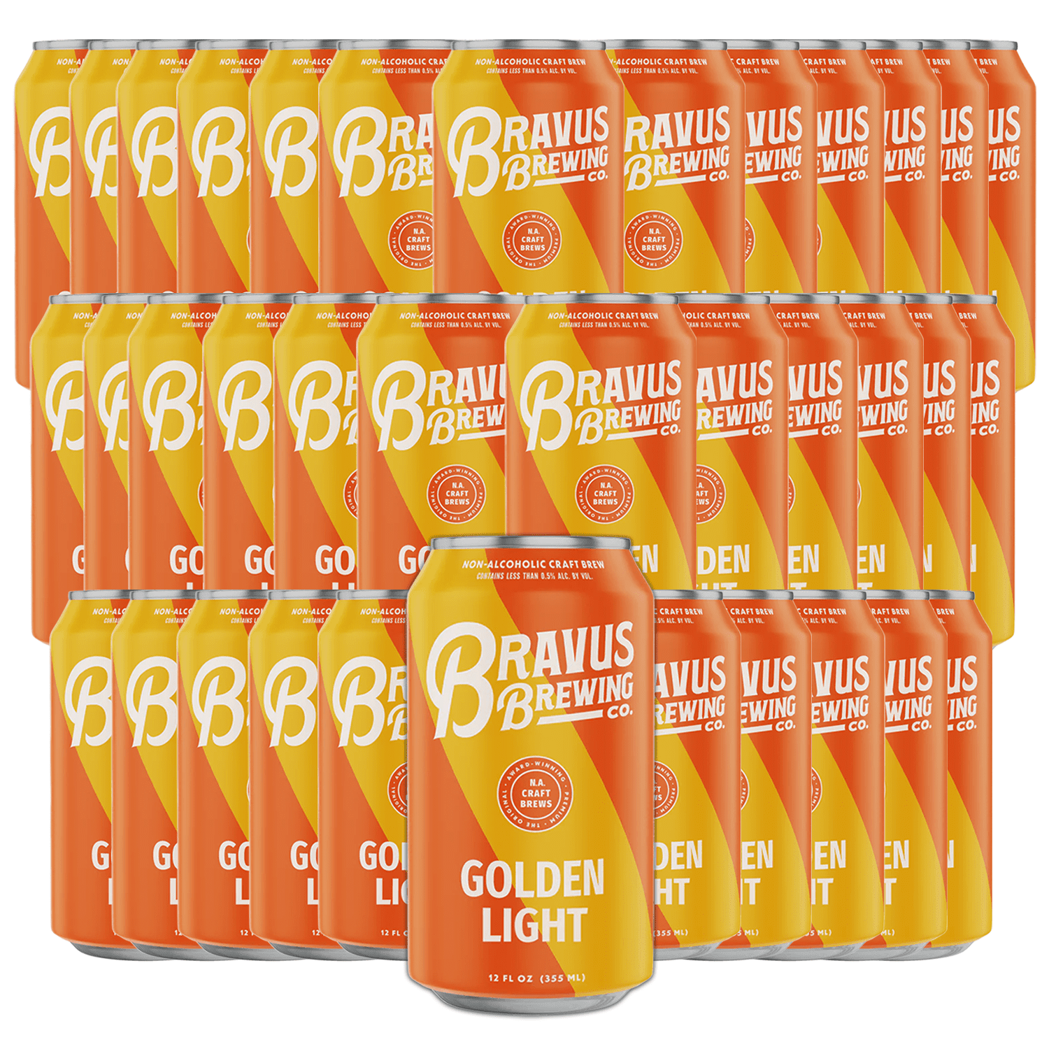 Bravus Golden Light Non-Alcoholic Ale Craft Brew 36 Pack - Crisp, Clean and Approachable - Vegan ...