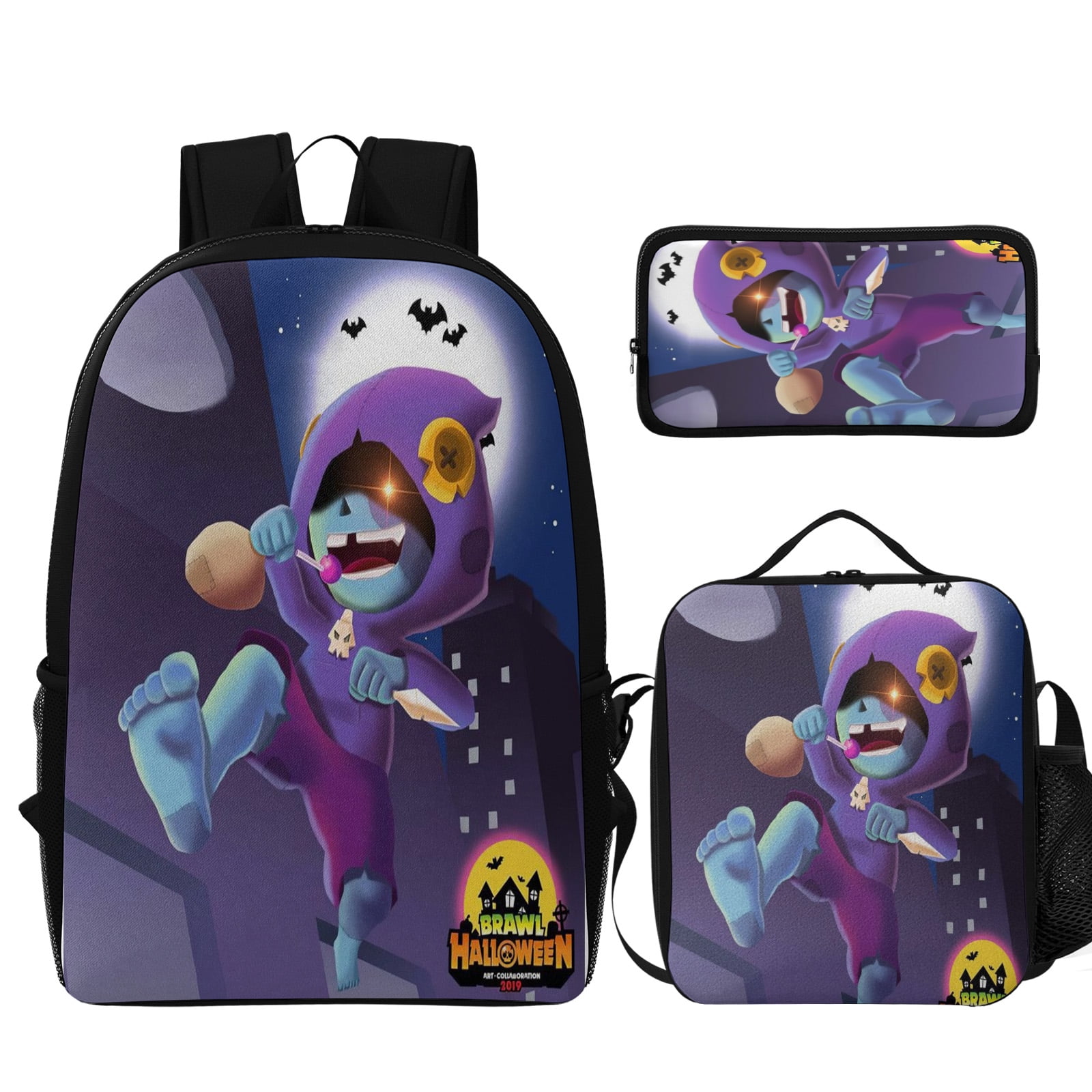 Brawl_Stars 3 Pcs Backpack with Lunch Box and Pencil Case Cartoon ...