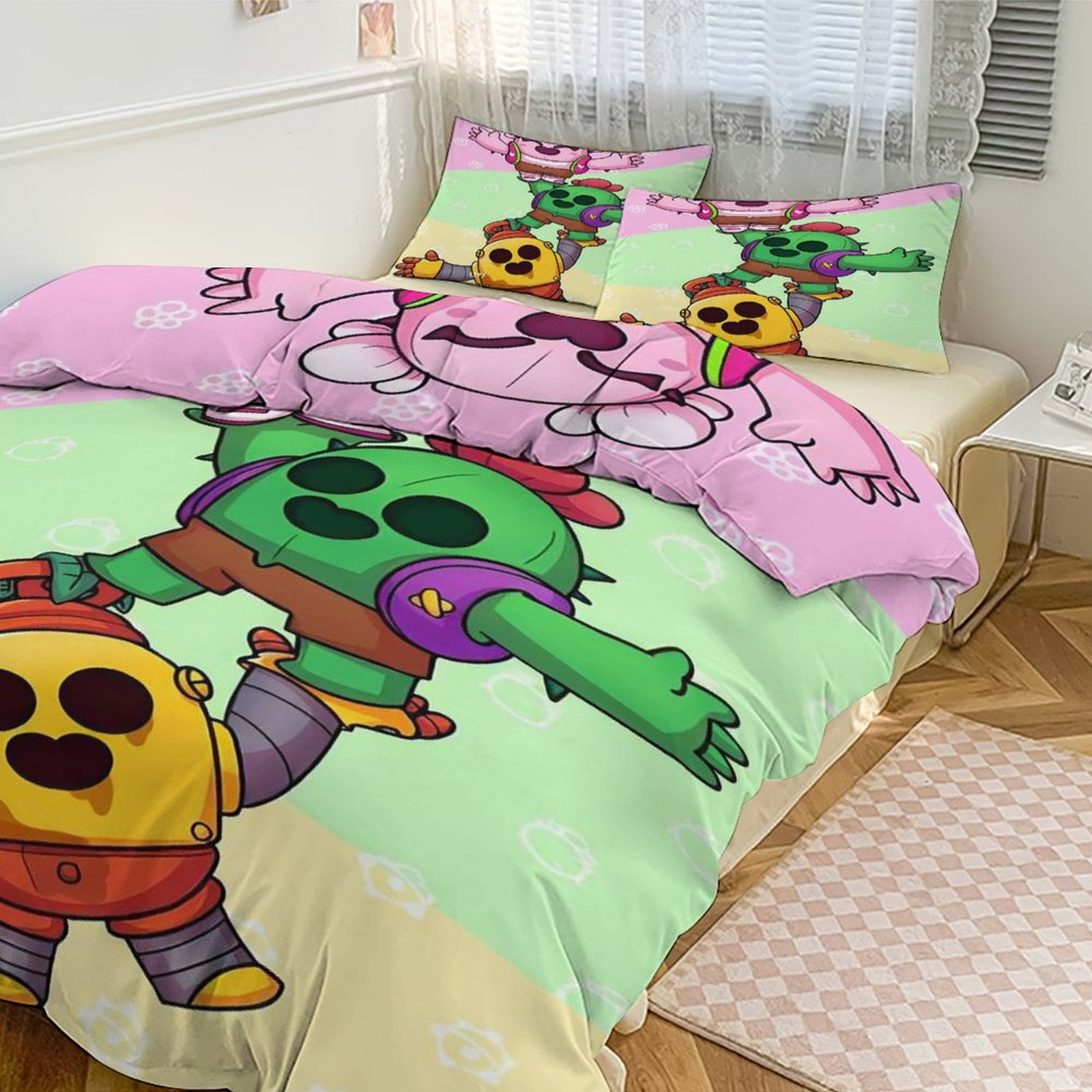 Brawl Stars 3-Piece Bedding Set Soft Quilt Cover Comfortable Pillow ...