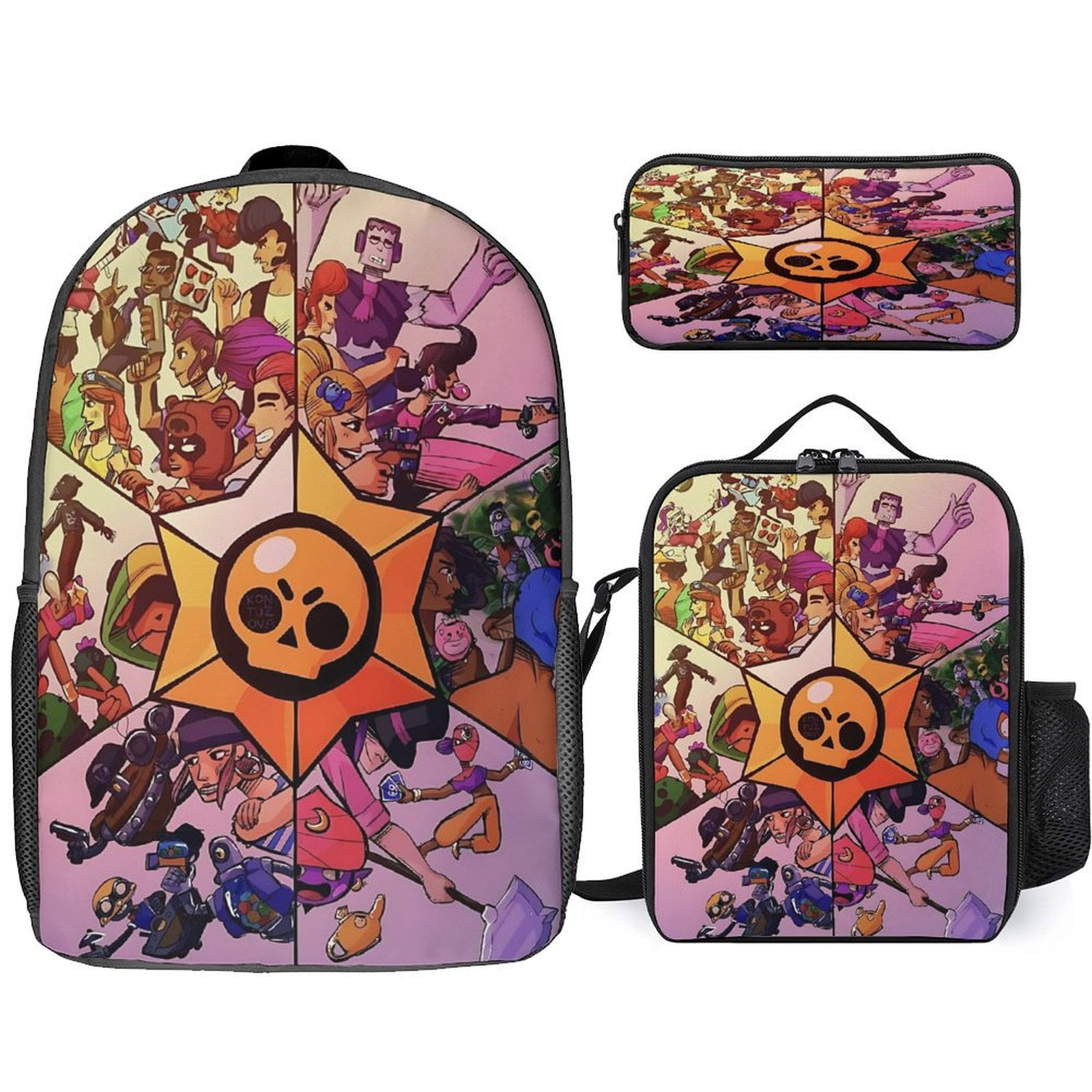 Brawl Stars Backpacks Set 3d Casual Light Weight Backpack Bookbag 3 ...