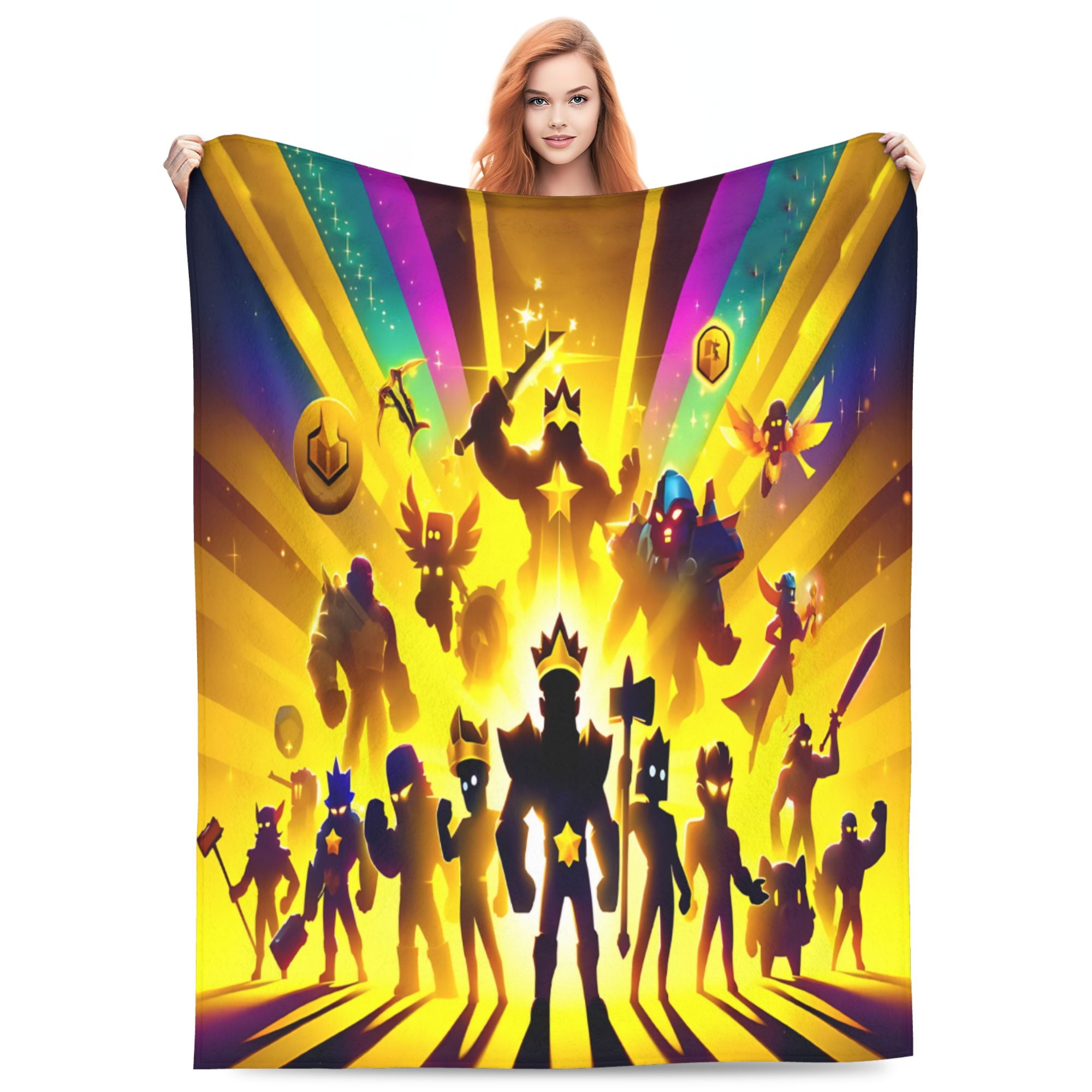 Brawl Stars Blanket Lightweight Throw Blanket Flannel Fleece Microfiber ...