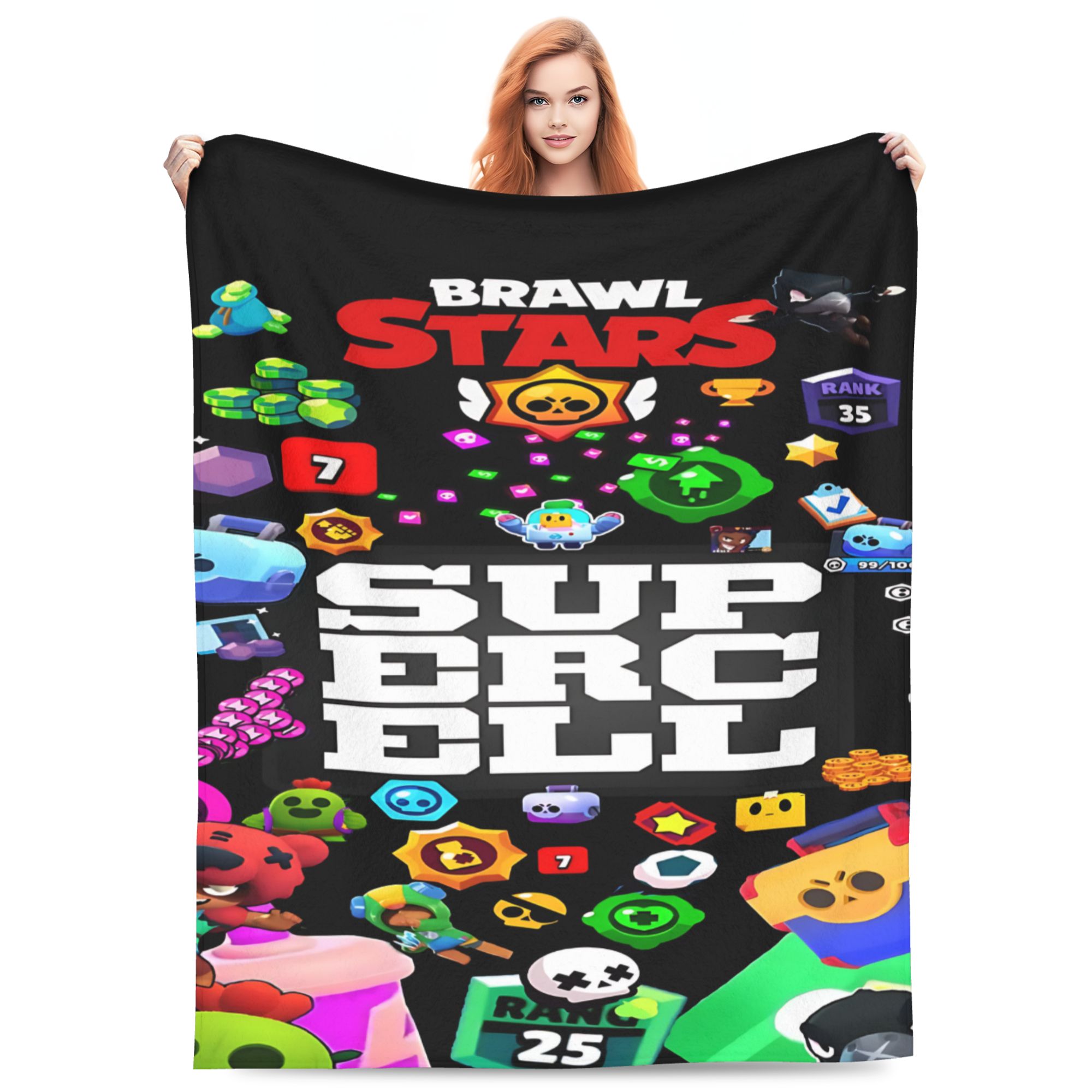 Brawl Stars Blanket Lightweight Throw Blanket Flannel Fleece Microfiber ...