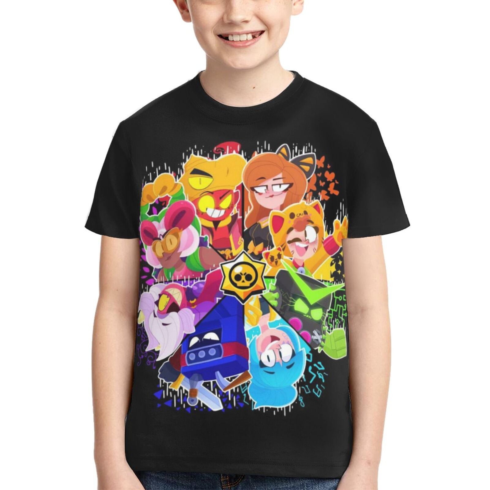 Brawl Stars Boys Girls T Shirt Kids Short Sleeve Crewneck 3d Printed ...