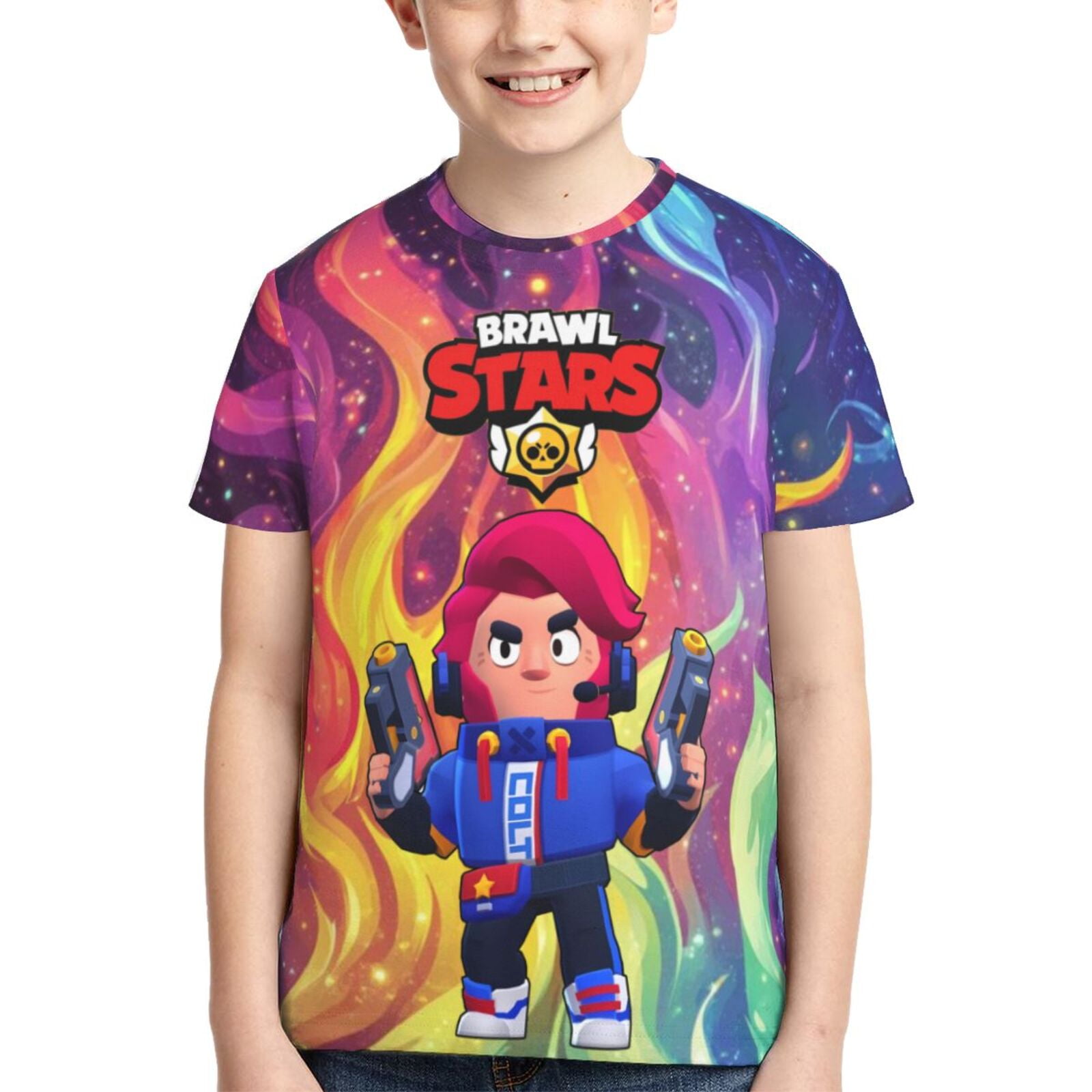 Brawl Stars Boys Girls T Shirt Kids Short Sleeve Crewneck 3d Printed ...