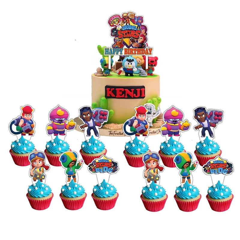Brawl Stars Cake Topper Cupcake Set Party Supplies Decoration Birthday ...