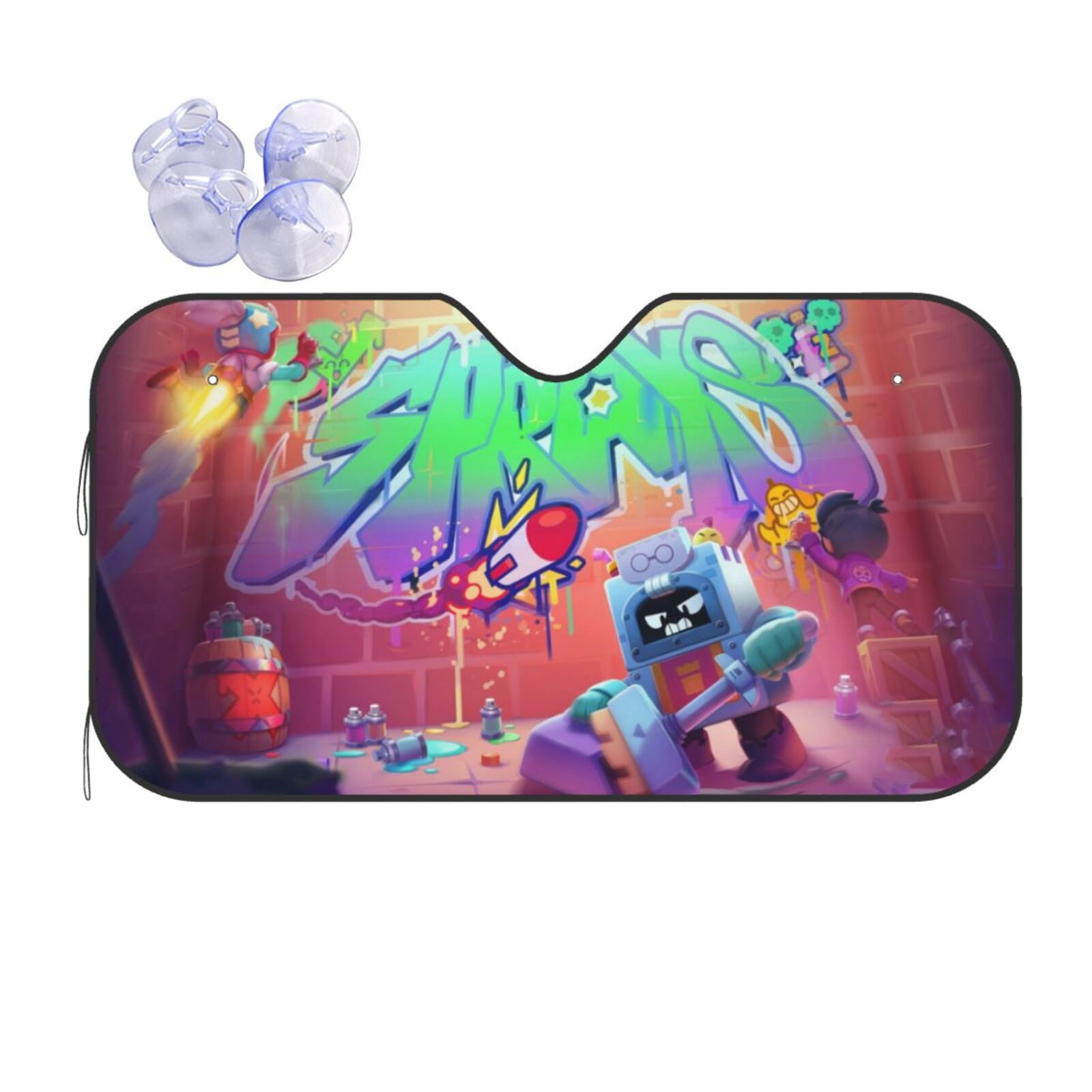 Brawl Stars Car Sunshade Front Windshield Sun Shades Foldable Car ...