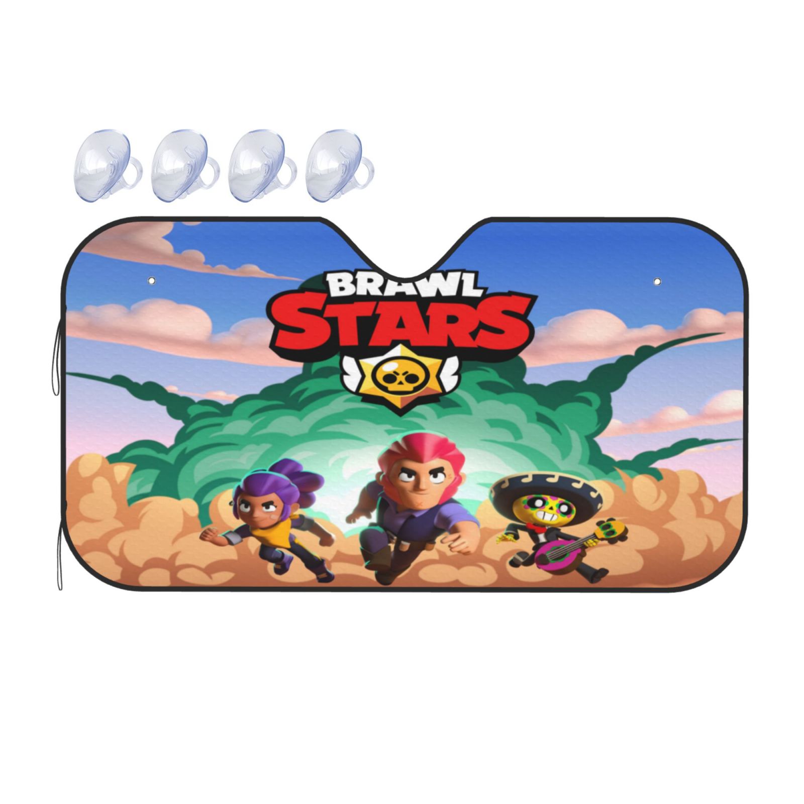 Brawl-Stars Car Windshield Sunshade Dragons Black and Red Eyes Foldable ...