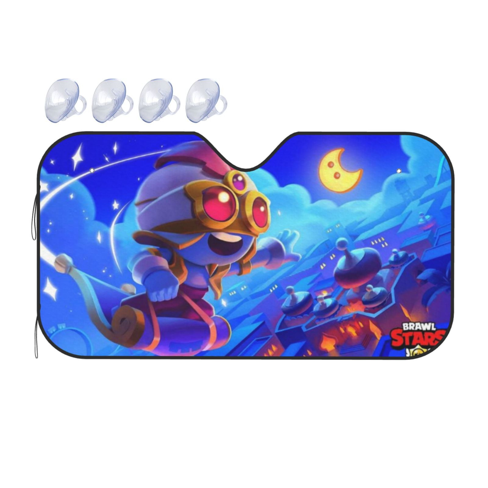 Brawl-Stars Car Windshield Sunshade Dragons Black and Red Eyes Foldable ...