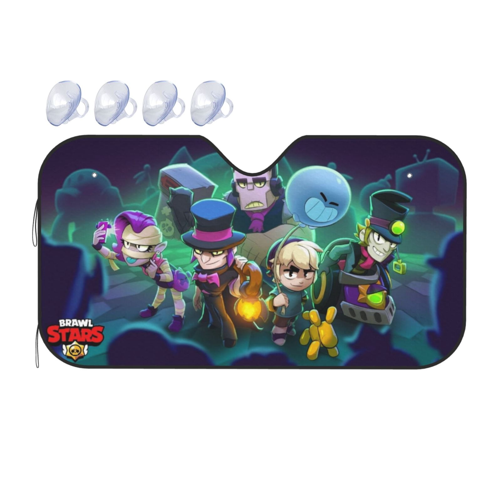 Brawl-Stars Car Windshield Sunshade Dragons Black and Red Eyes Foldable ...