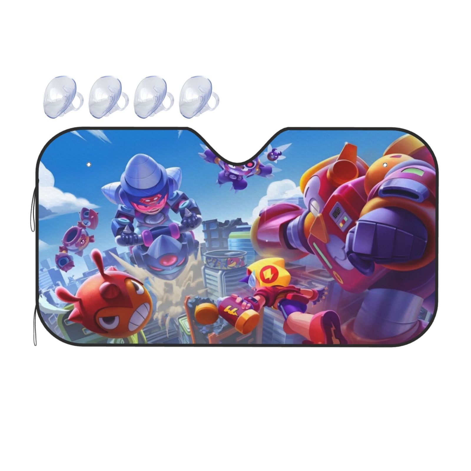 Brawl-Stars Car Windshield Sunshade Dragons Black and Red Eyes Foldable ...