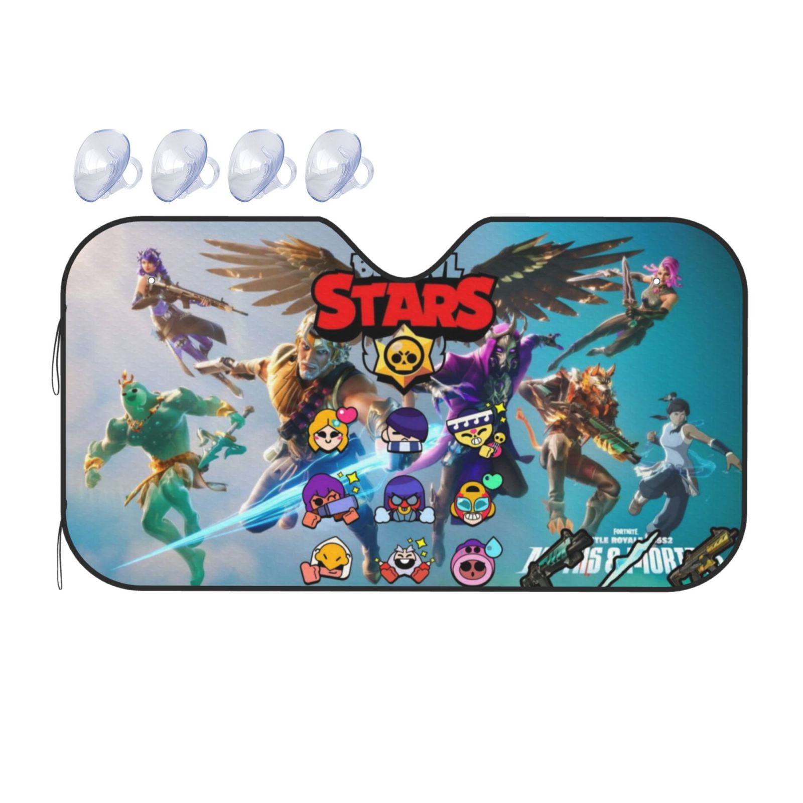 Brawl-Stars Car Windshield Sunshade Dragons Black and Red Eyes Foldable ...