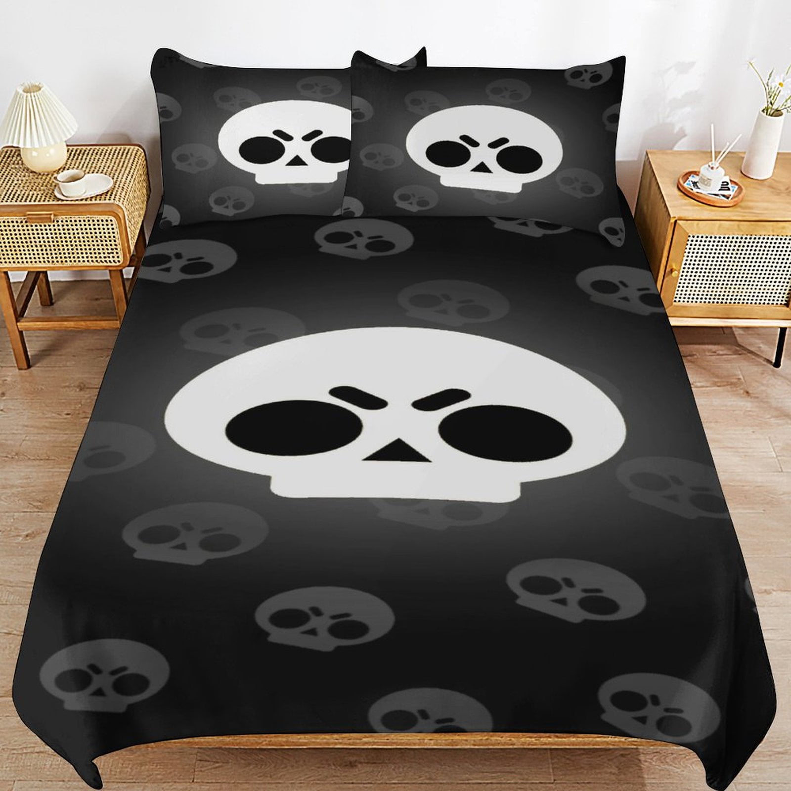 Brawl Stars Cartoon 3 Piece Bedding Set, Super Soft Anime Duvet Cover ...