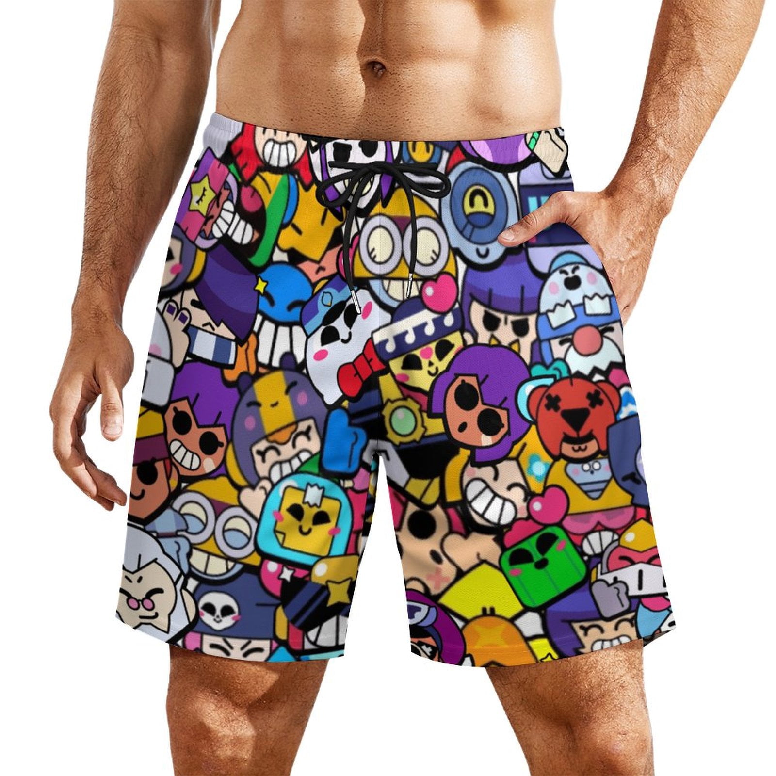 Brawl Stars Characters Men's Board Shorts Swim Trunks Beach Short ...