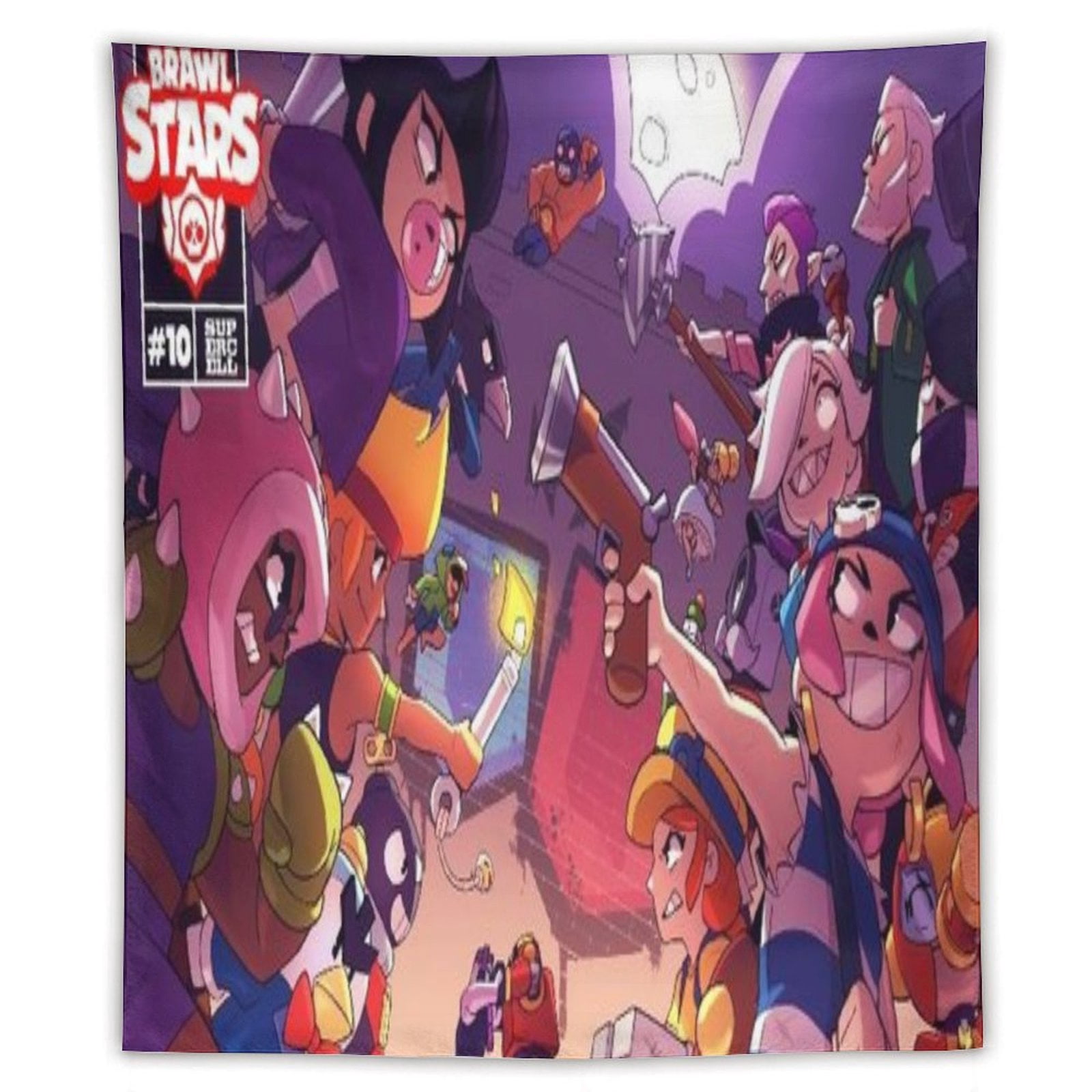 Brawl Stars Fan Art Leon Tapestry Gift Wall Hanging Backdrop for Room ...