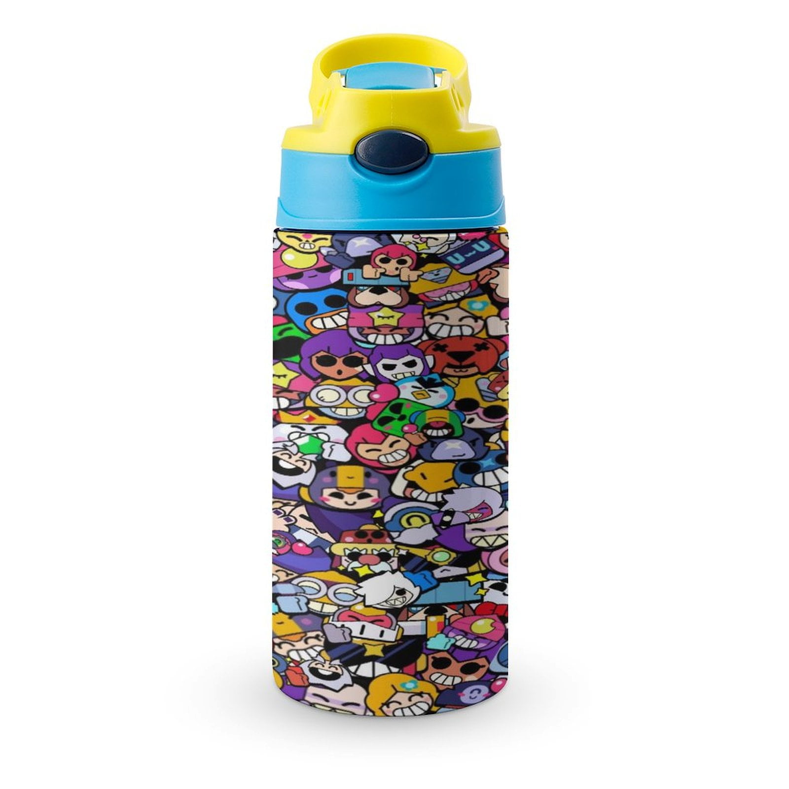 Brawl Stars Fan Art Leon water bottle with straw stainless steel water ...