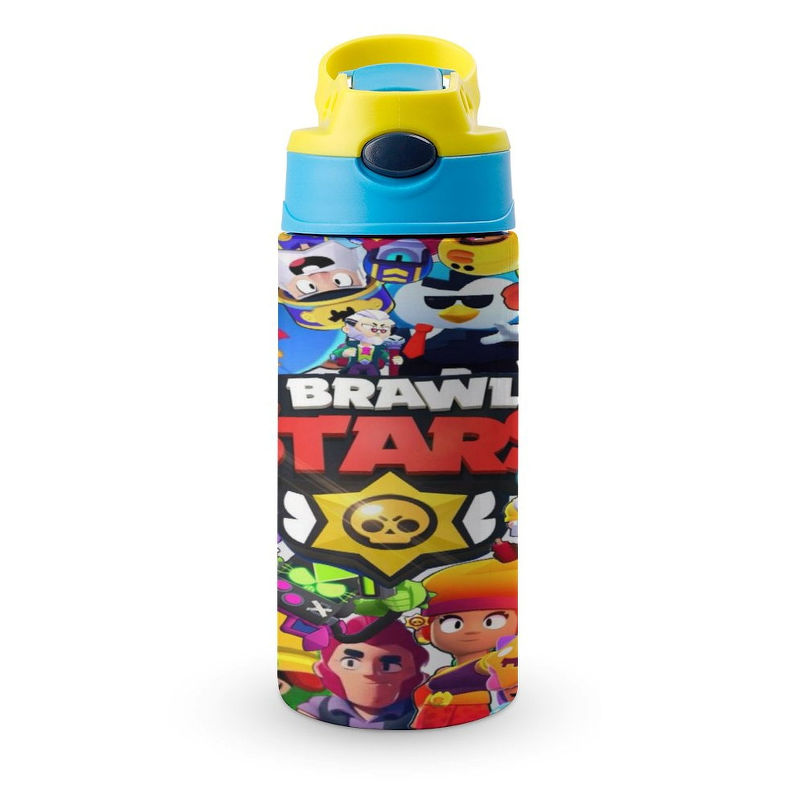 Brawl Stars Fan Art Leon water bottle with straw stainless steel water ...