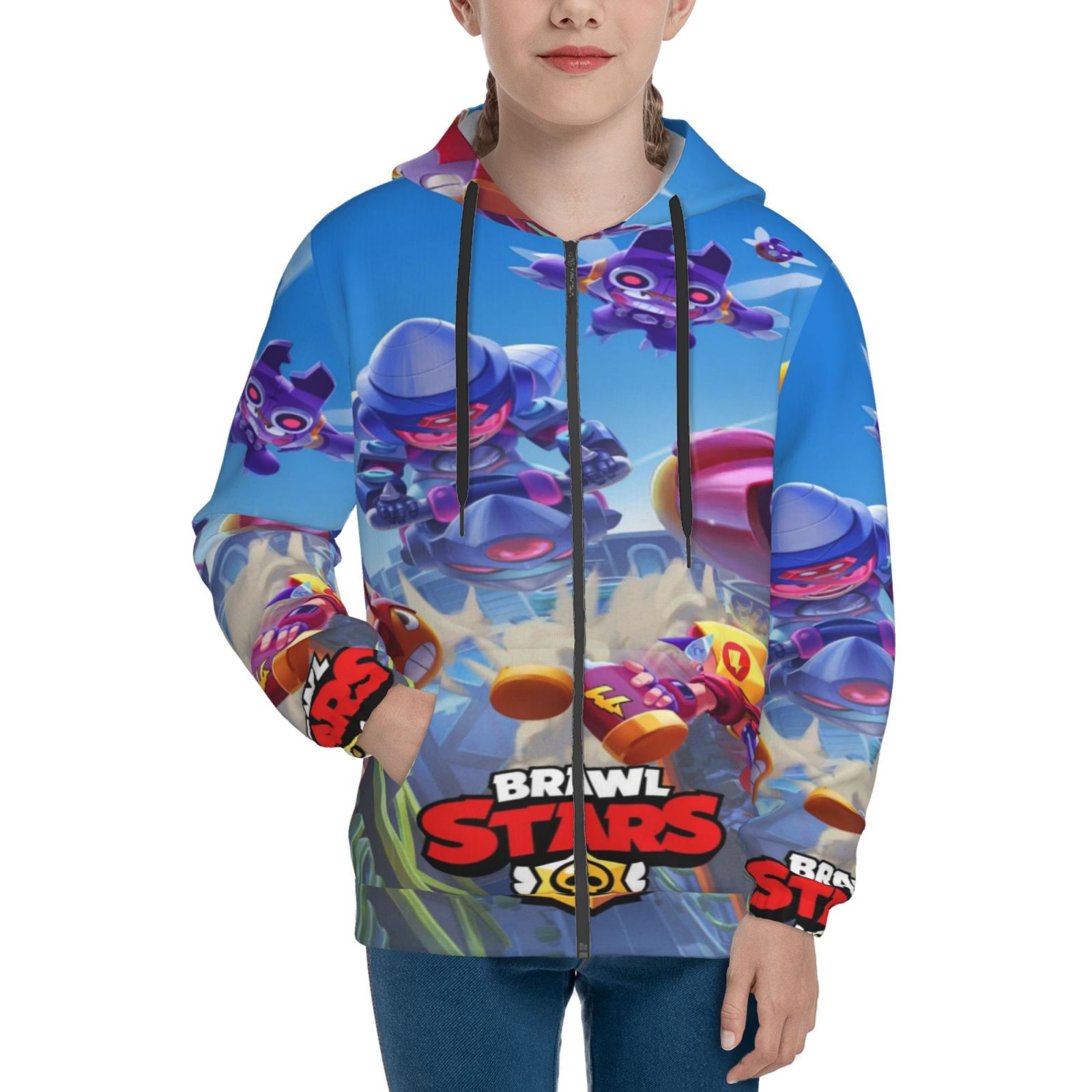 Brawl Stars Hoodies Novelty Zipper Hooded Sweater Casual Warm Jackets ...