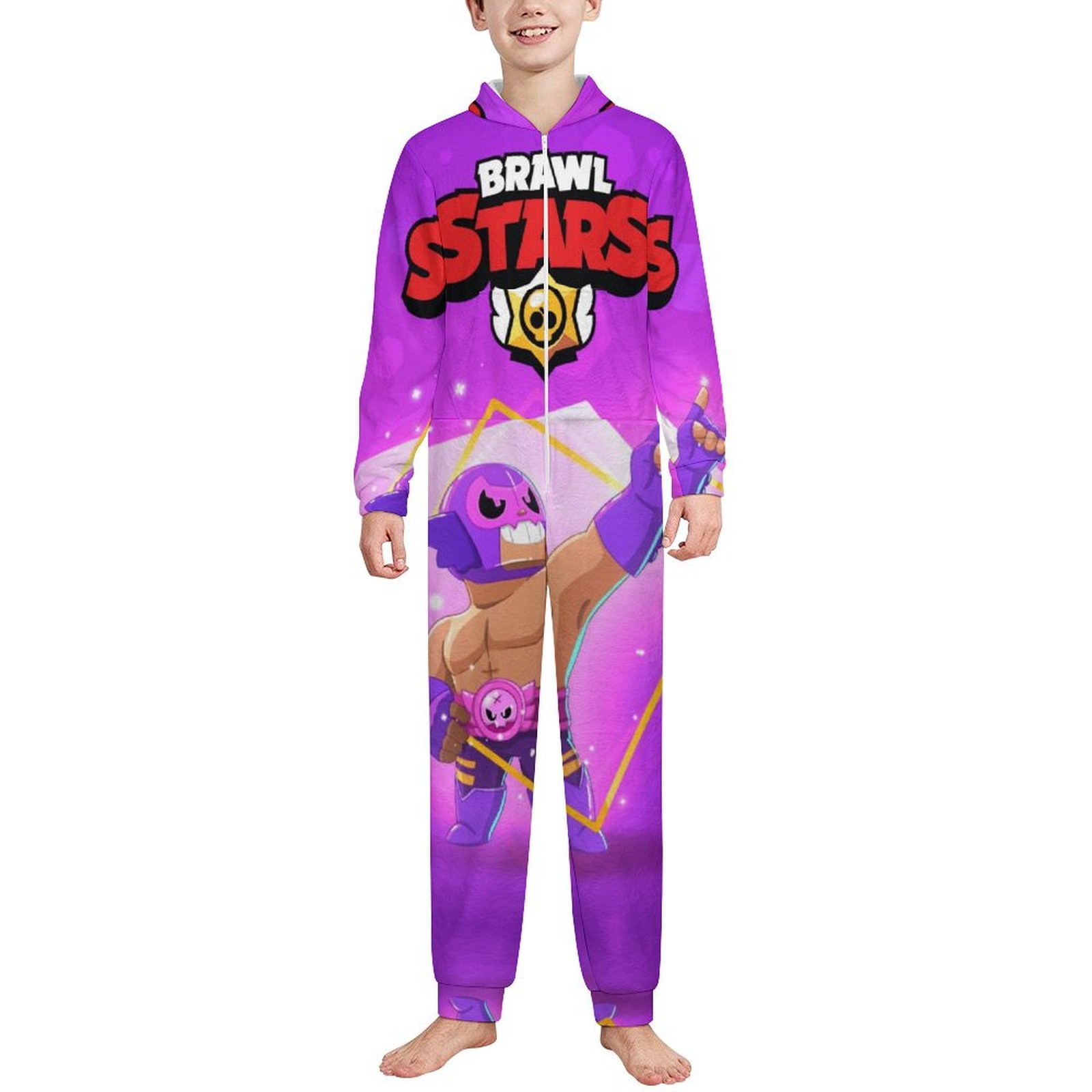 Brawl Stars Jumpsuit Home Pajamas for Girls Boys Flannel One Piece ...
