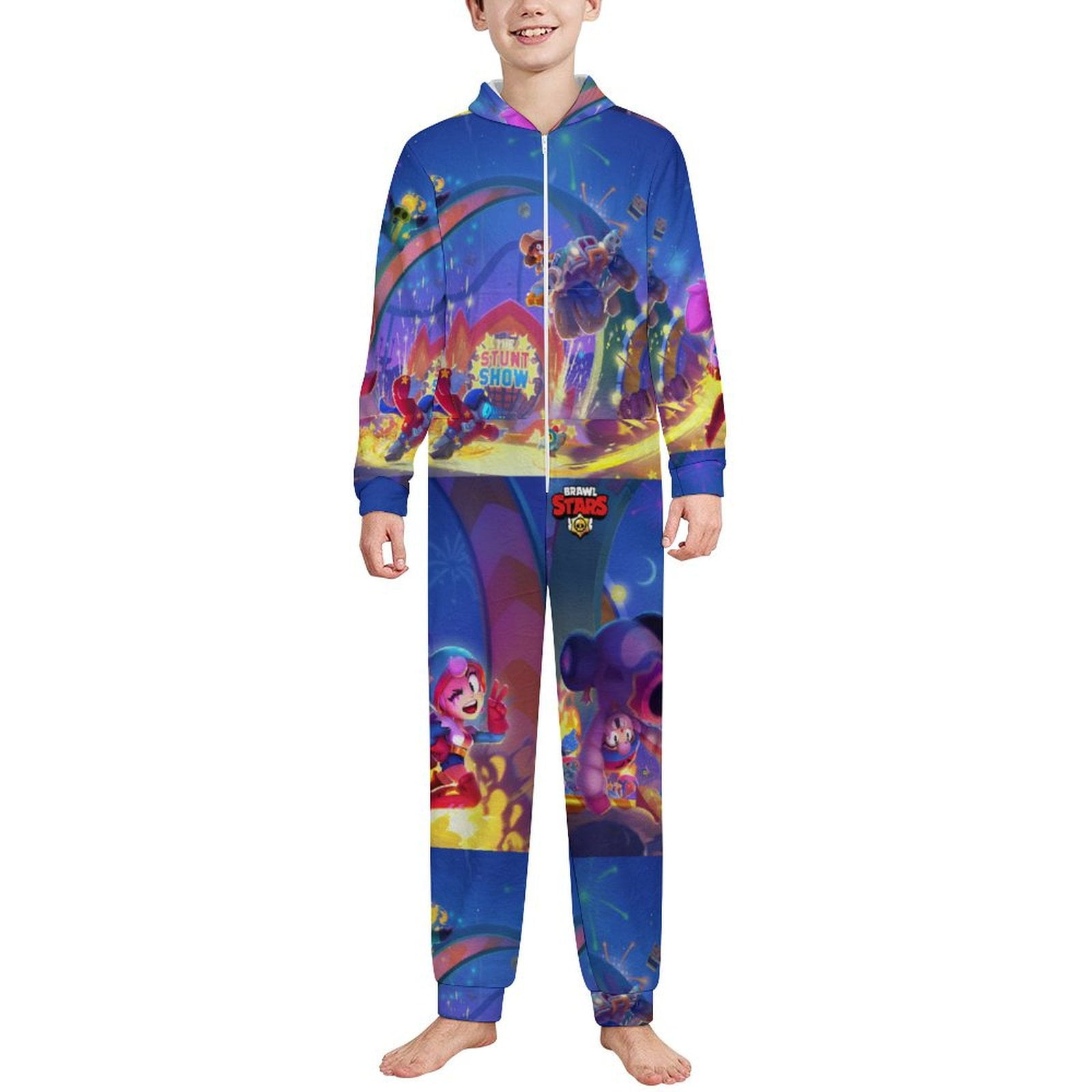 Brawl Stars Jumpsuit Home Pajamas for Girls Boys Flannel One Piece ...