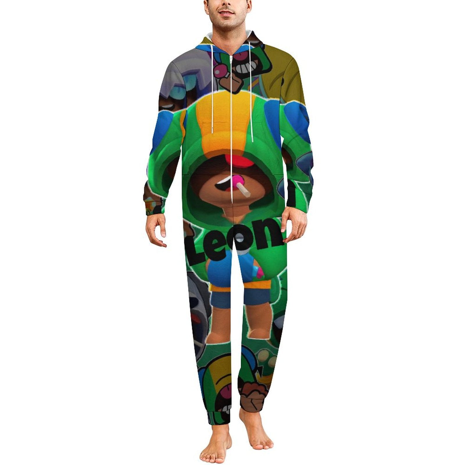 Brawl Stars Jumpsuit for Men Women Hooded Flannel Onesie Rompers Soft ...