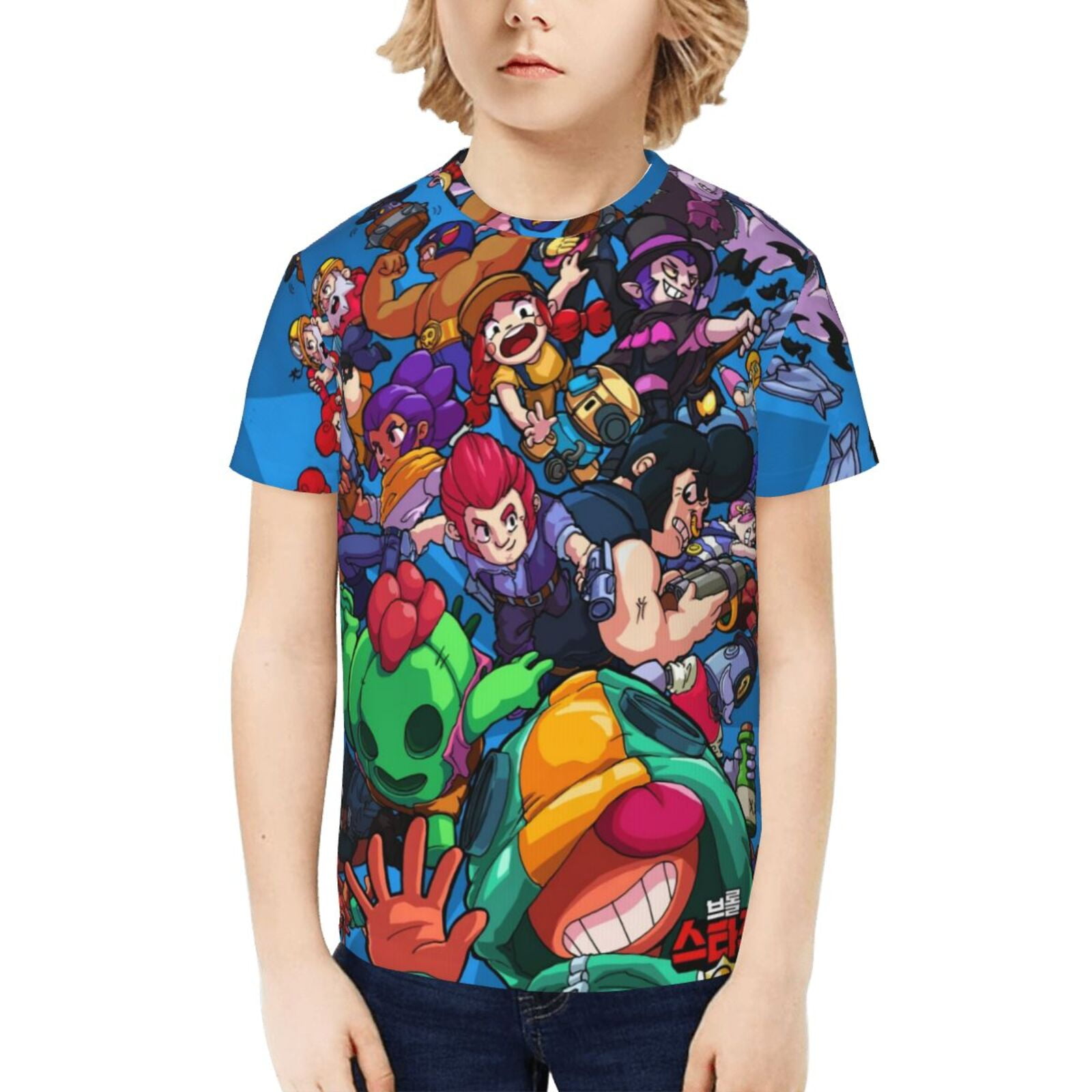 Brawl Stars Kids 3D Print Graphic T Shirts Funny Cartoon Casual Short ...