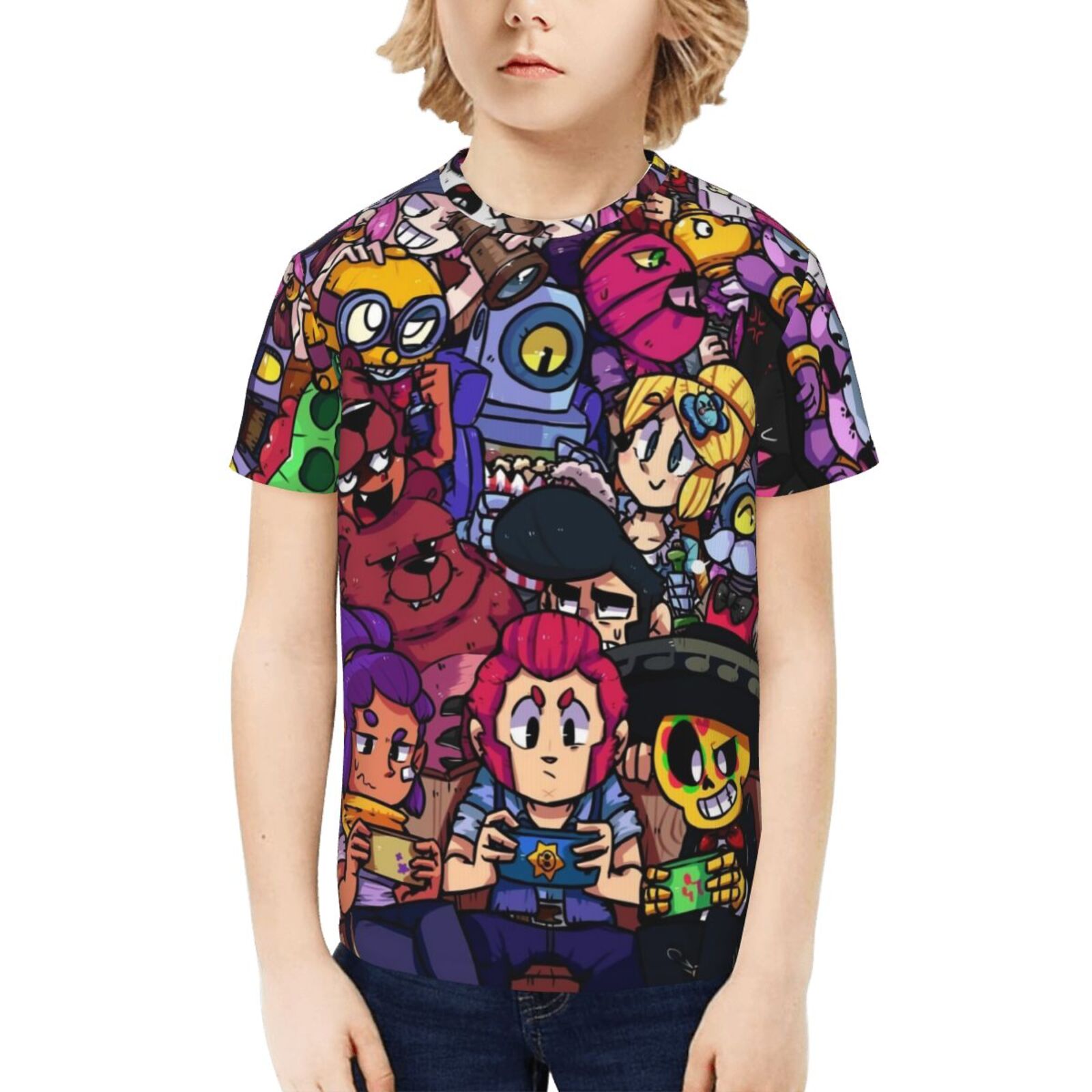 Brawl Stars Kids 3D Print Graphic T Shirts Funny Cartoon Casual Short ...