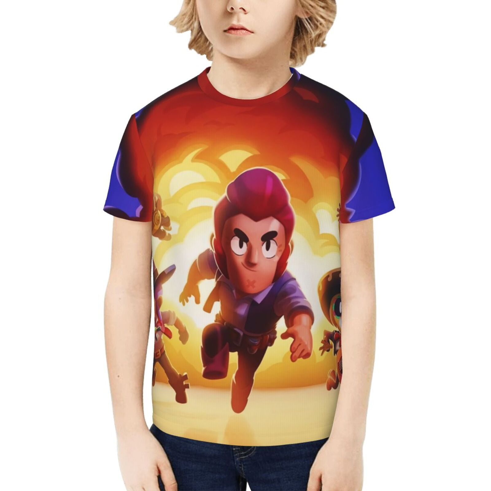 Brawl Stars Kids 3D Print Graphic T Shirts Funny Cartoon Casual Short ...