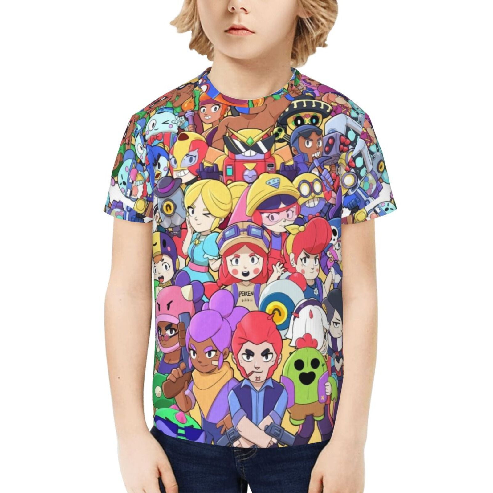 Brawl Stars Kids 3D Print Graphic T Shirts Funny Cartoon Casual Short ...