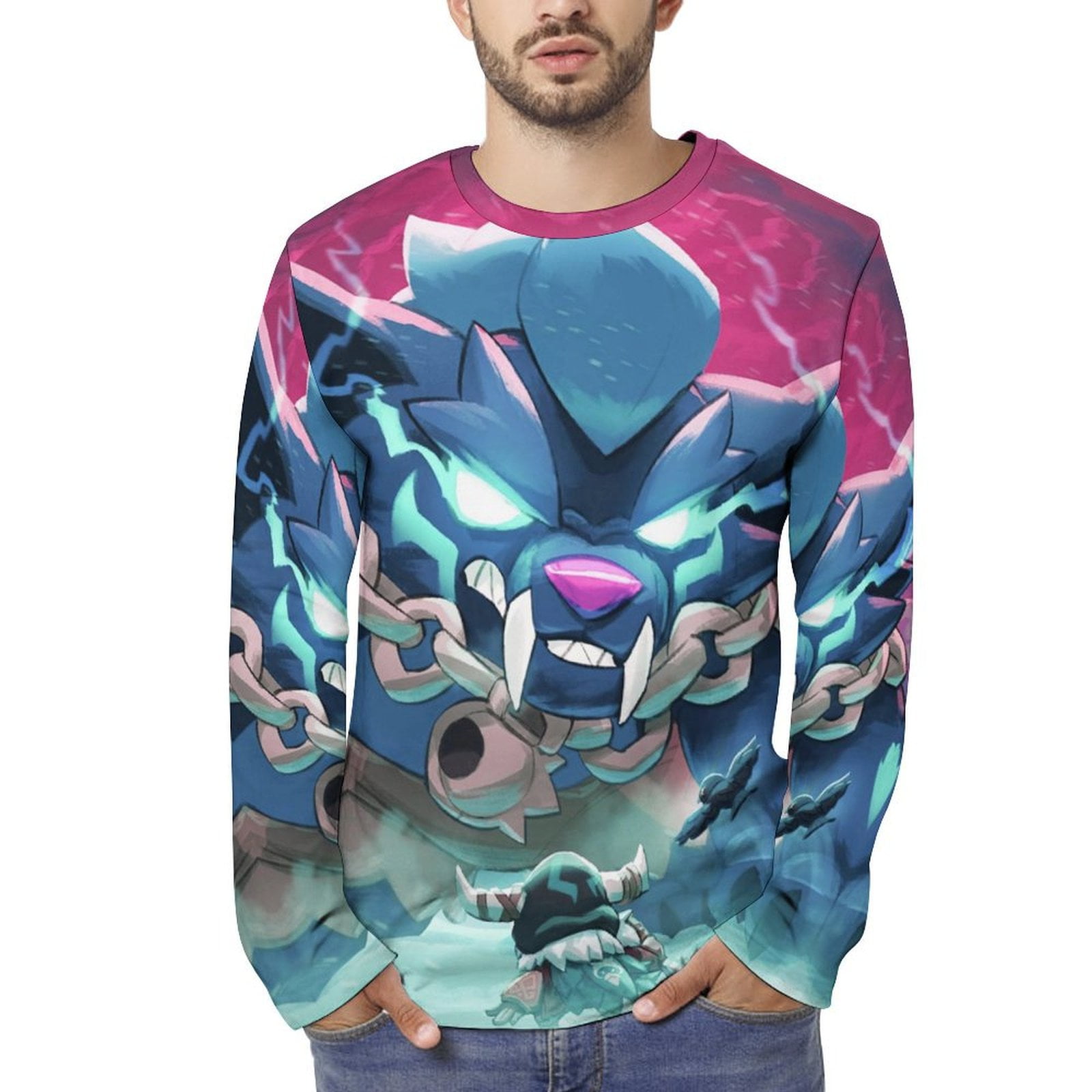 Brawl Stars Long Sleeve Shirts for Men Trendy Streetwear Crew Neck Tops ...