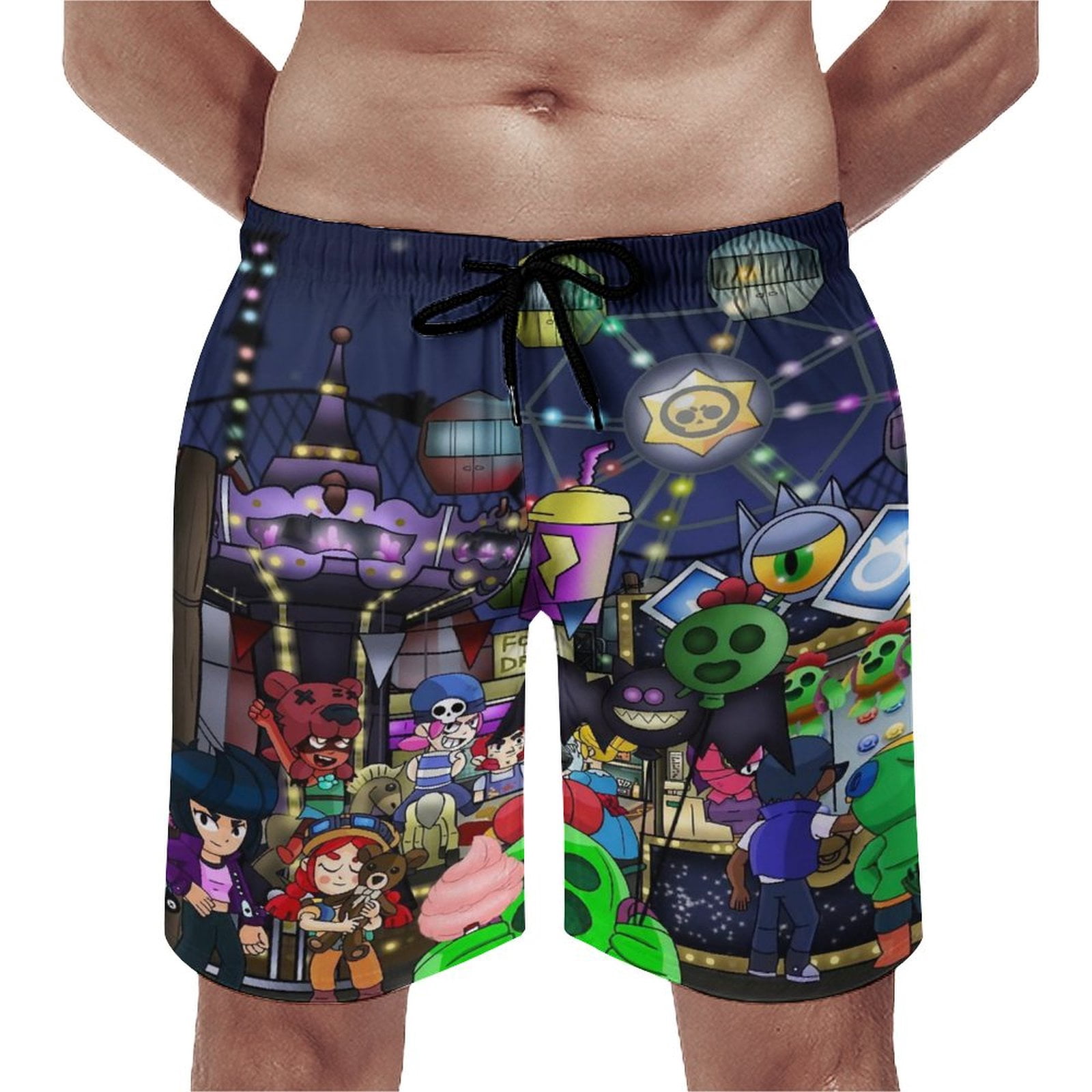Brawl Stars Men's Beachwear Quick Dry 3D Printed Beach Board Shorts ...
