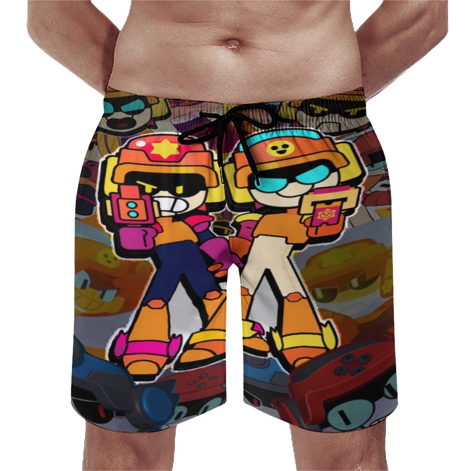 Brawl Stars Men's Beachwear Quick Dry 3D Printed Beach Board Shorts ...