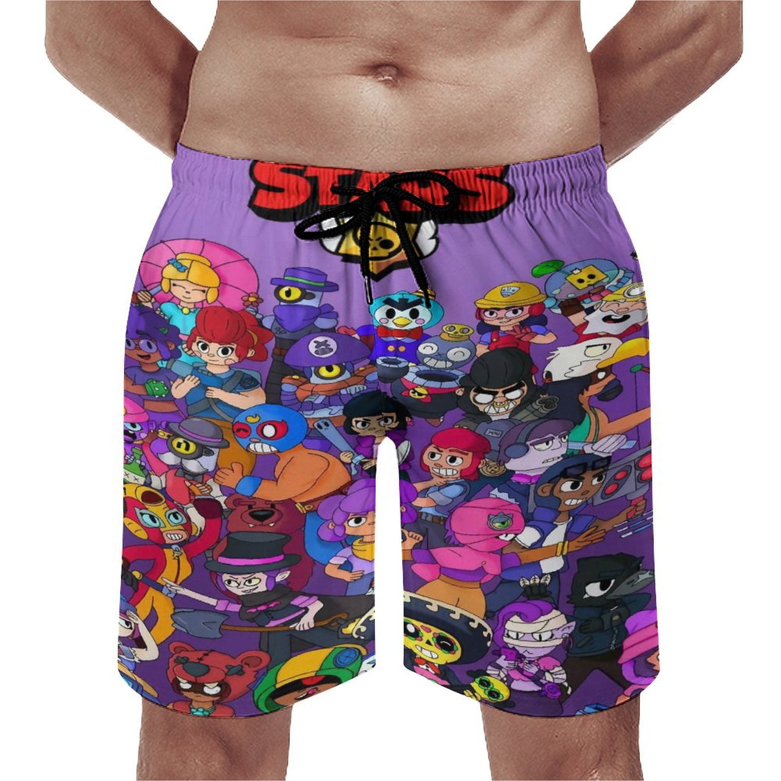 Brawl Stars Men's Beachwear Quick Dry 3D Printed Beach Board Shorts ...