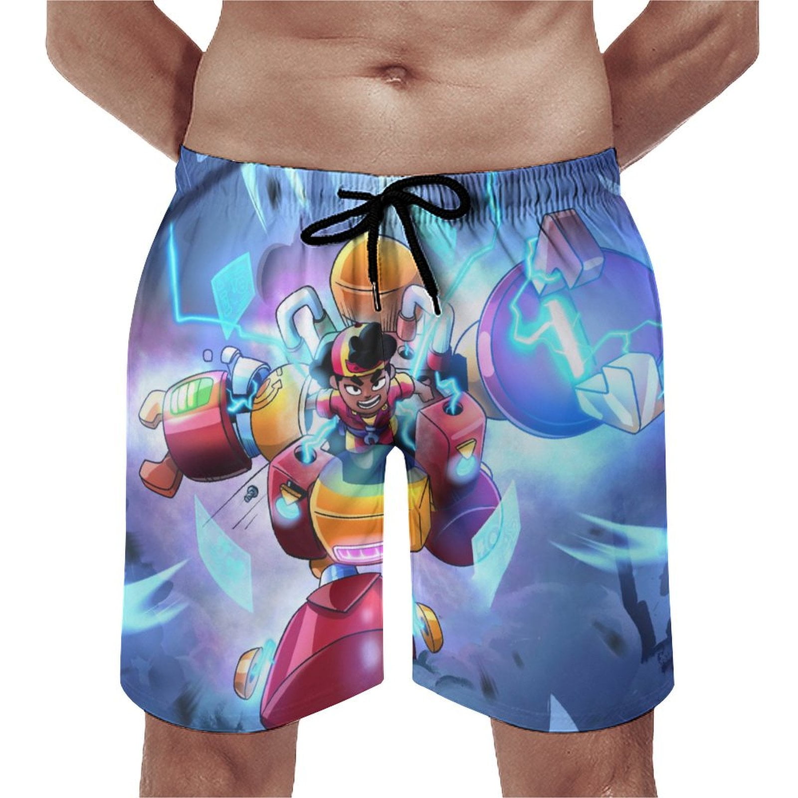 Brawl Stars Men's Beachwear Quick Dry 3D Printed Beach Board Shorts ...