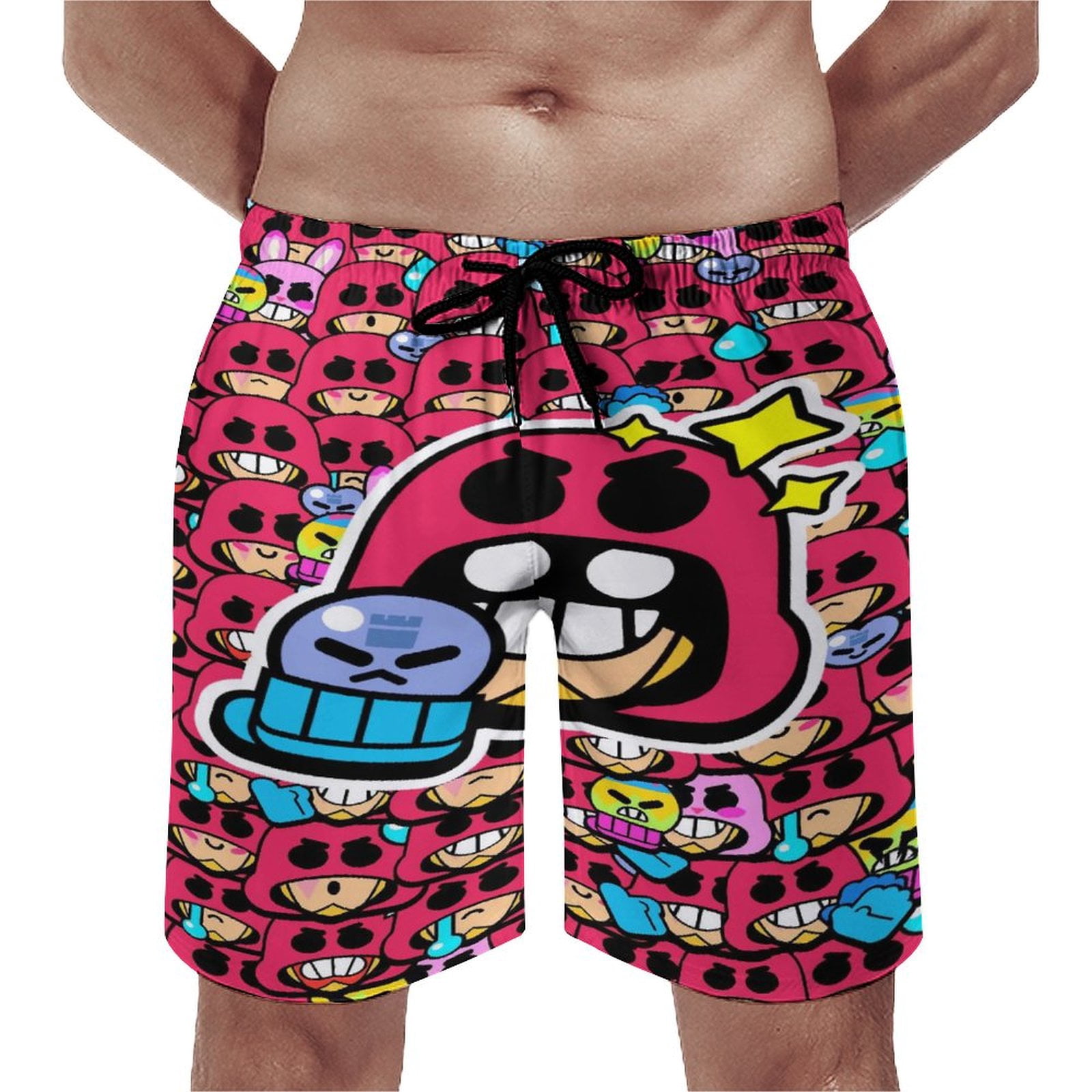 Brawl Stars Men's Beachwear Quick Dry 3D Printed Beach Board Shorts ...
