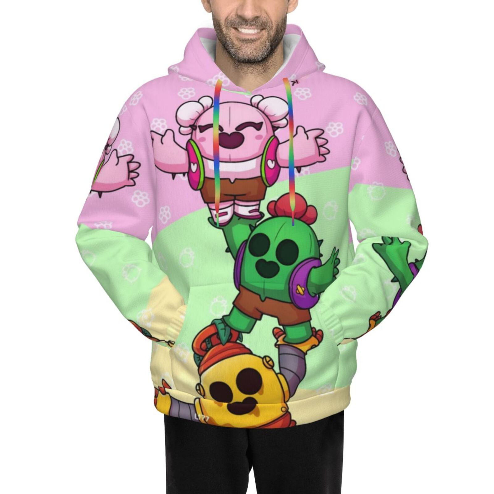 Brawl Stars Men's Hoodie Novelty Pattern Adult Hooded Sweatshirts ...