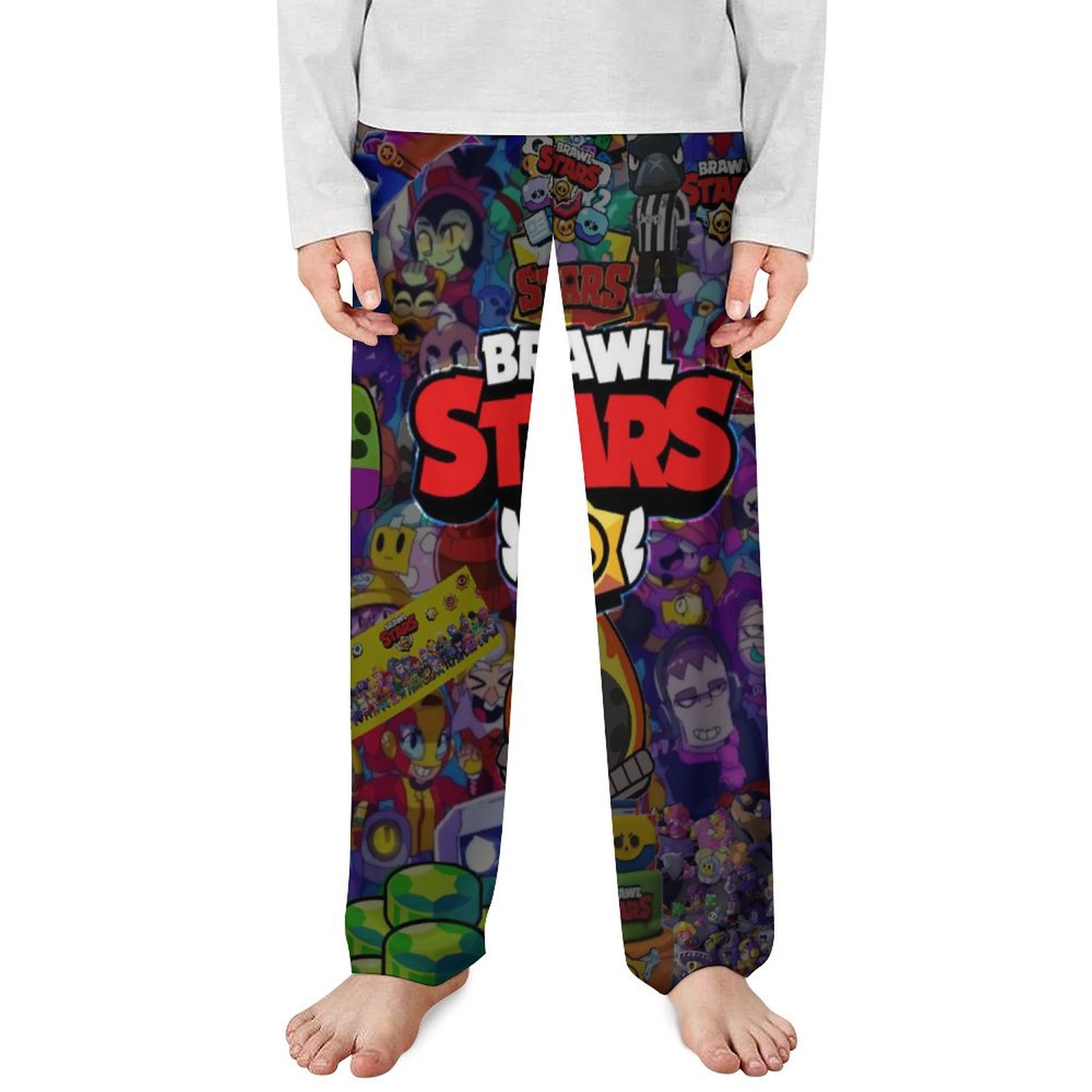 Brawl Stars Pajama Pants Children's Straight Leg Lounge Bottoms Printed Sleepwear Trousers for ...