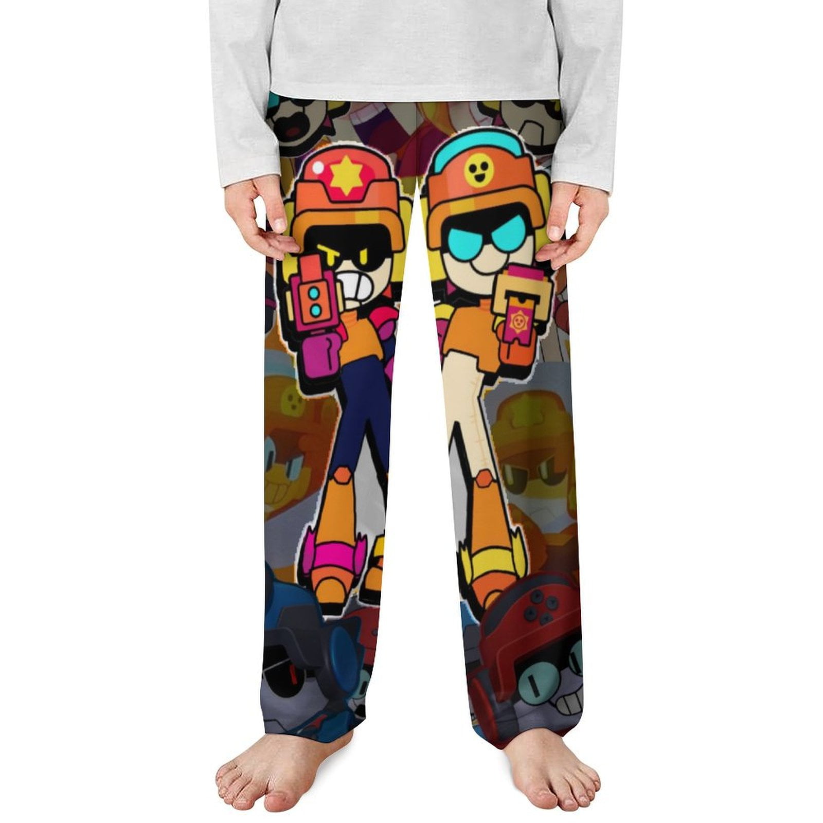 Brawl Stars Pajama Pants Children's Straight Leg Lounge Bottoms Printed Sleepwear Trousers for ...
